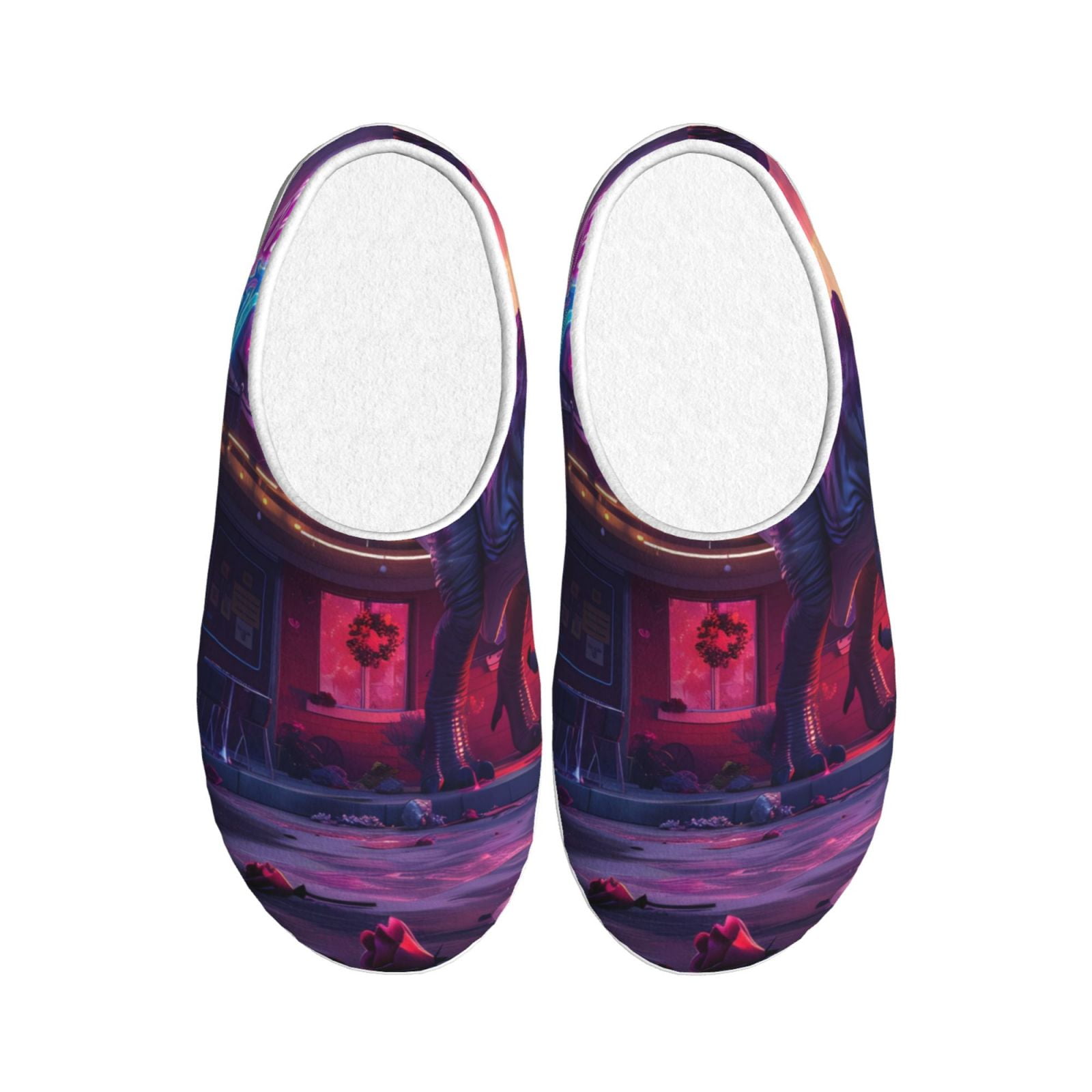 Disketp Western Style Dinosaur Women's Men's Slippers Plush Slip-On ...
