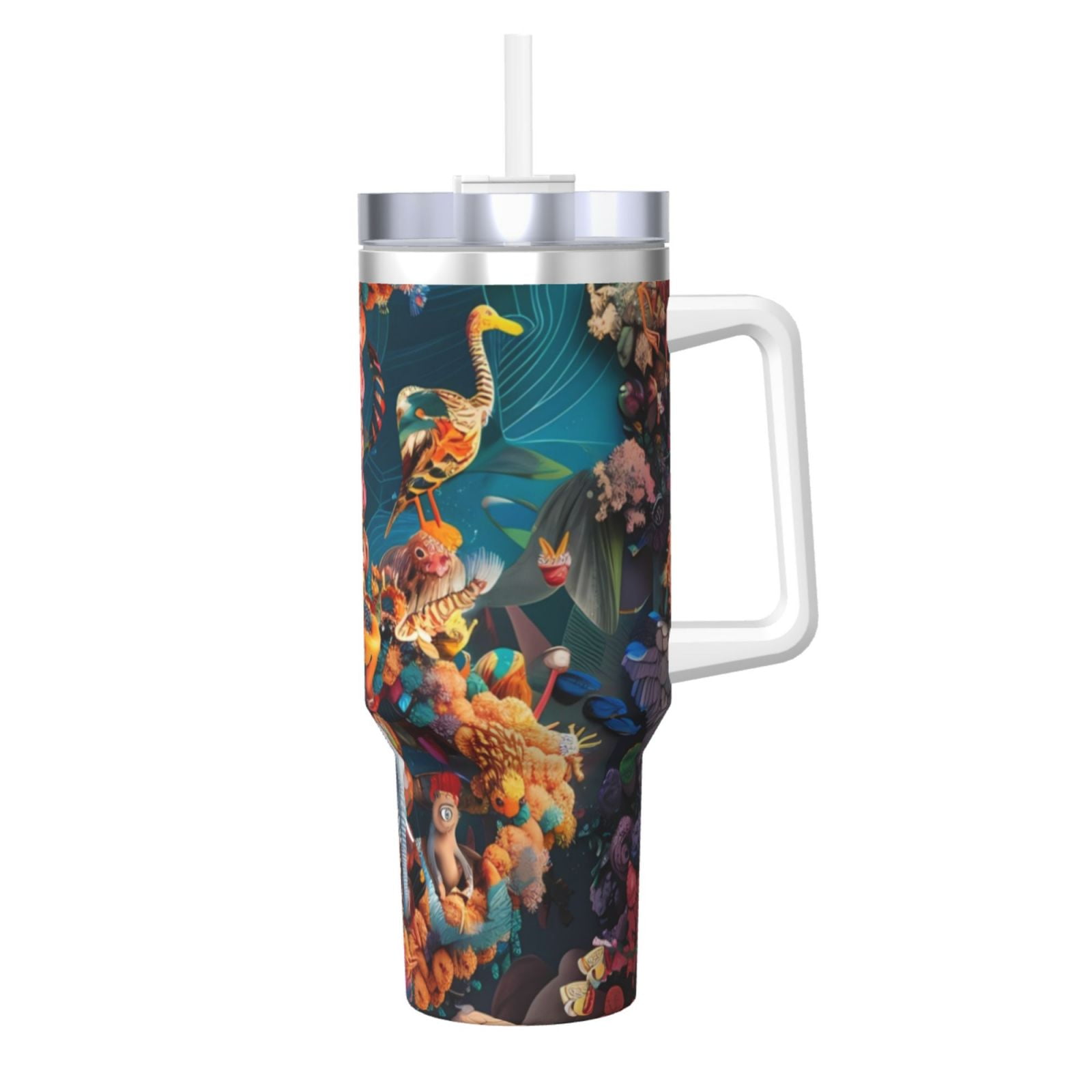 Disketp Whimsical Animal Spiral for 40 OZ Stainless Steel with Handle ...