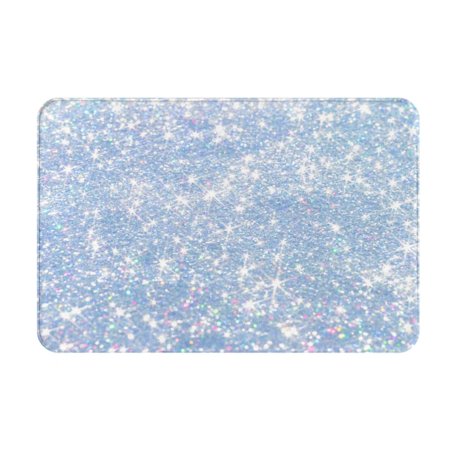 Disketp White Bule Glitter Mat For Front Door Outside - Doormat Outdoor ...