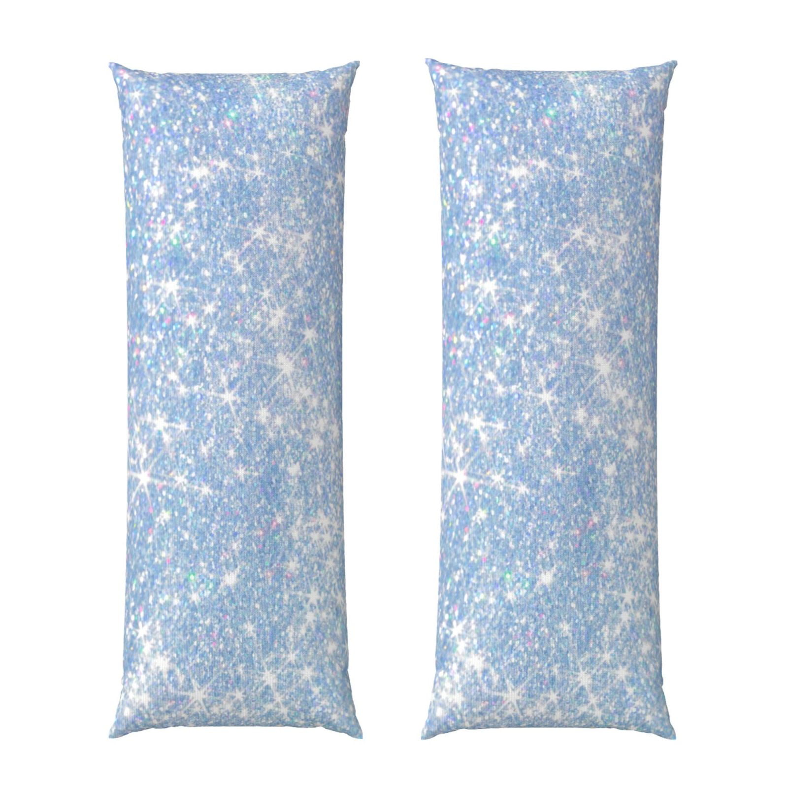 Disketp White Bule Glitter Print Body Pillow Cover - Super Soft 20x54 ...