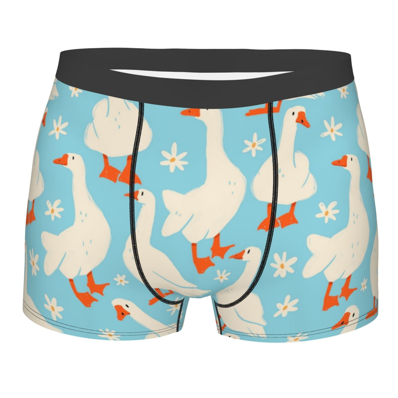 Disketp White Geese And Flower Men'S Boxer Briefs,Soft And Breathable ...