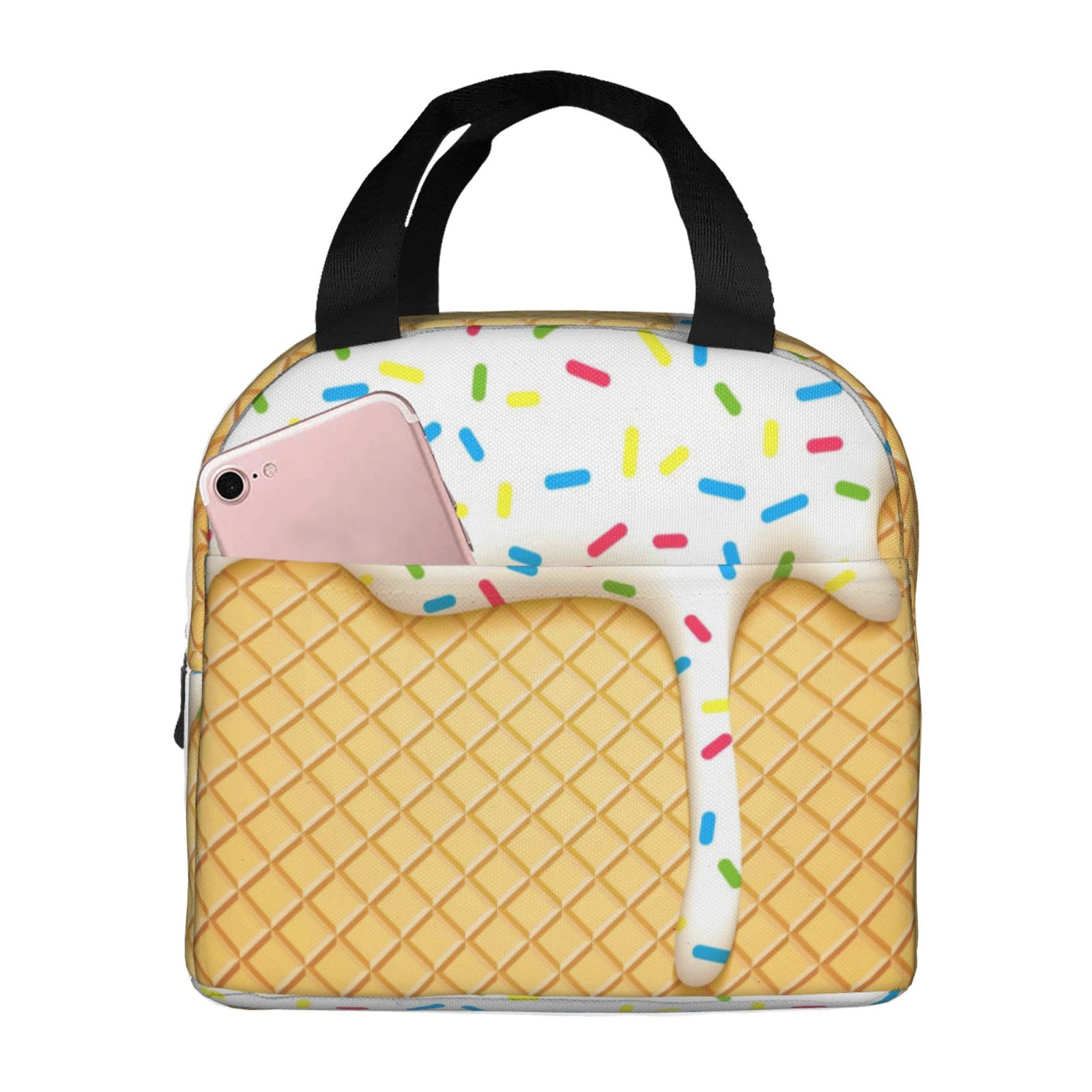 Disketp White Ice Cream Lunch Bag for Women Men, Leakproof Thermal ...