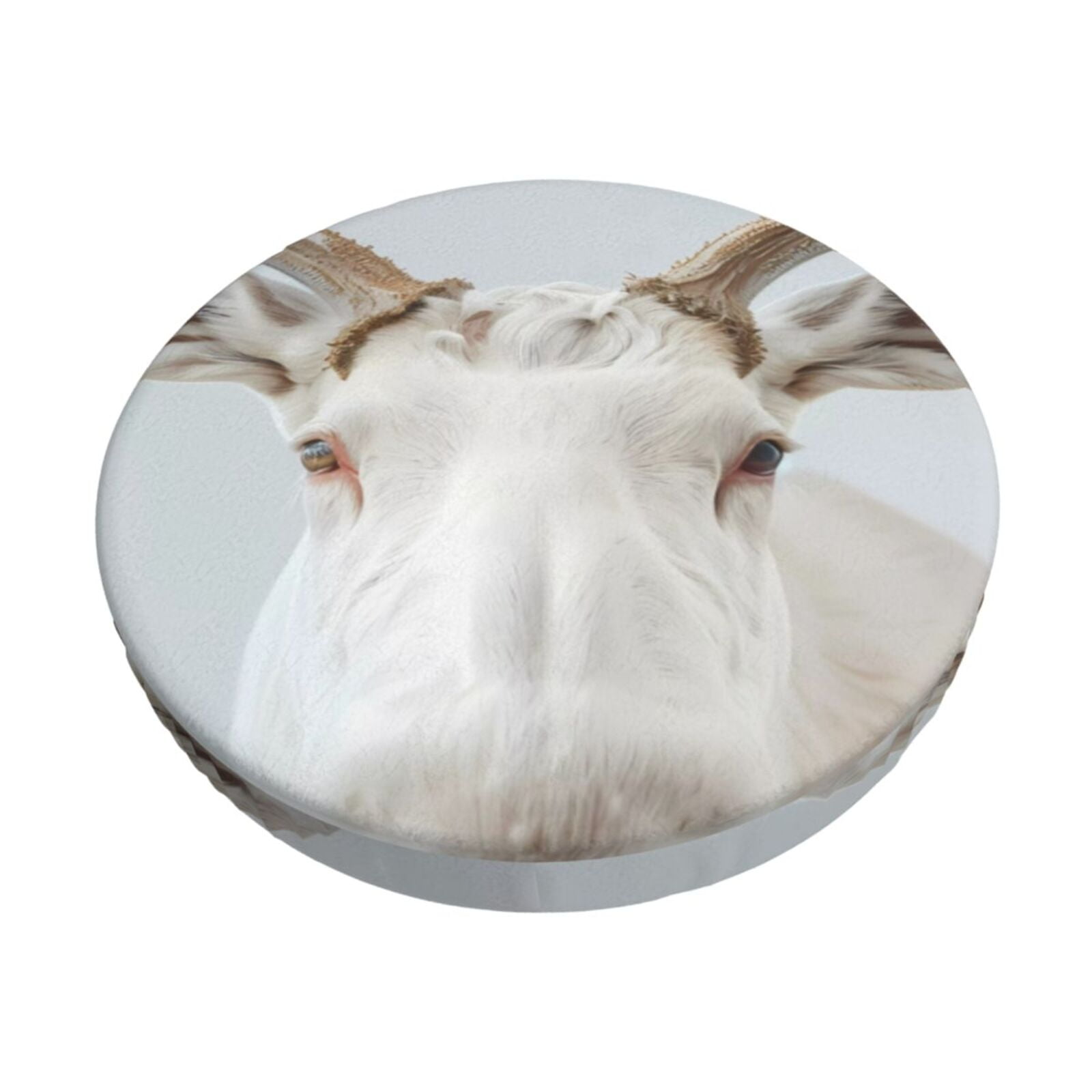 Disketp White Reindeer Portrait Stool Covers Round, Super Soft Round ...
