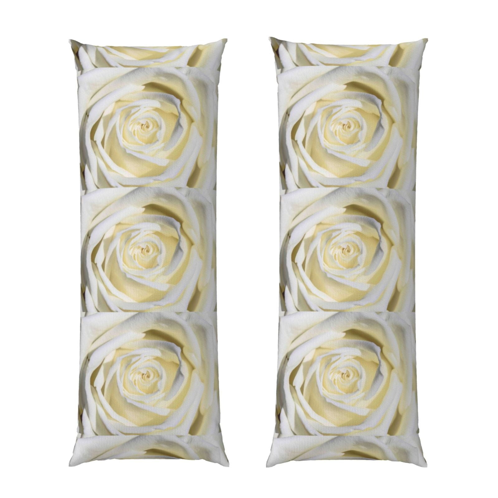 Disketp White Rose Print Body Pillow Cover - Super Soft 20x54 Body ...