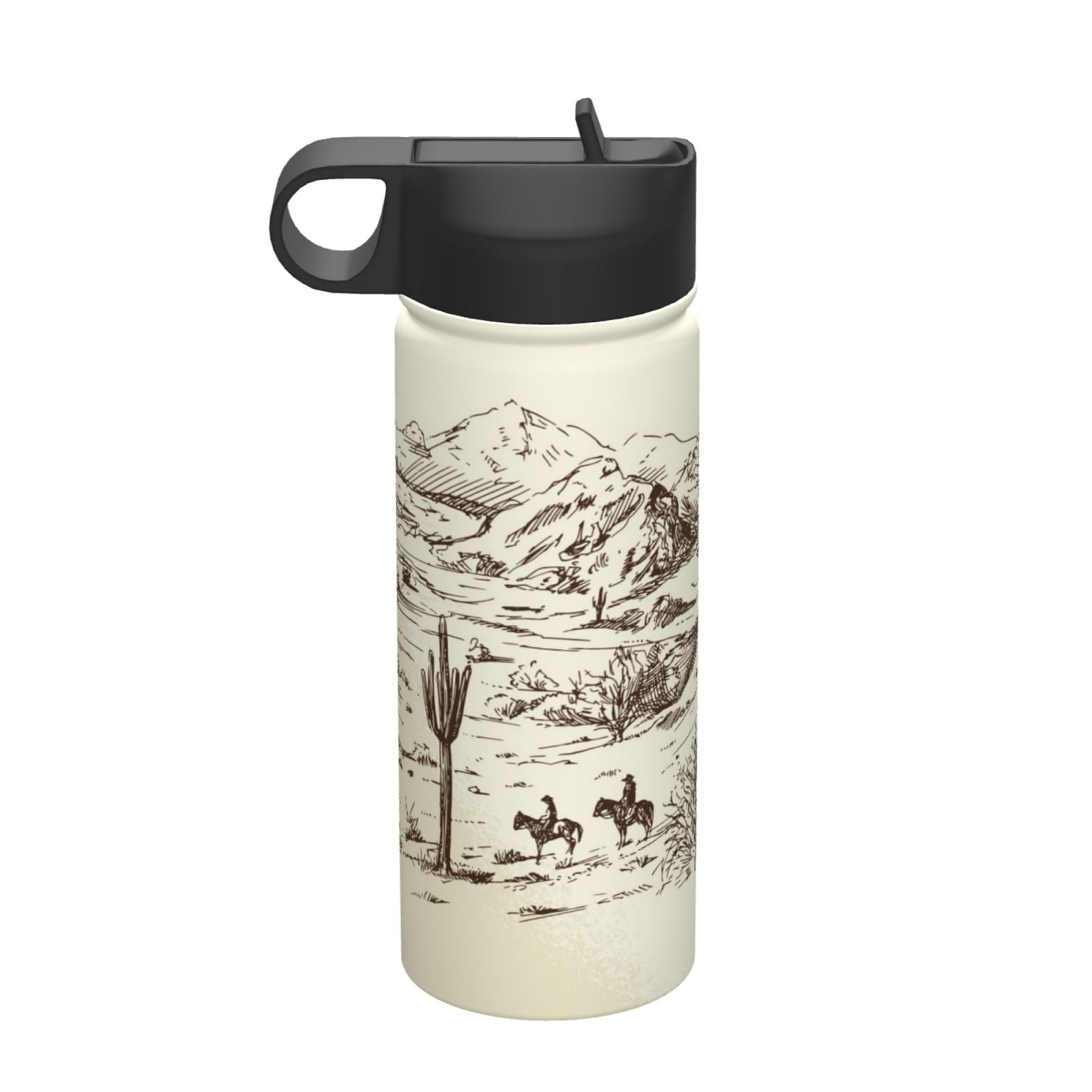 Disketp Wild West Desert With Cowboys 18oz Sports Insulated Kettle With ...