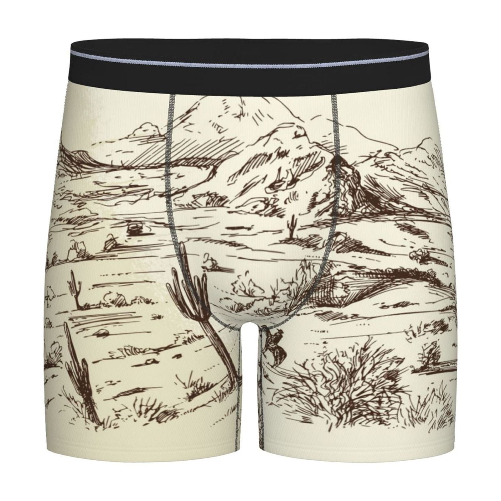 Disketp Wild West Desert With Cowboys Men's Boxer Briefs Men’s ...