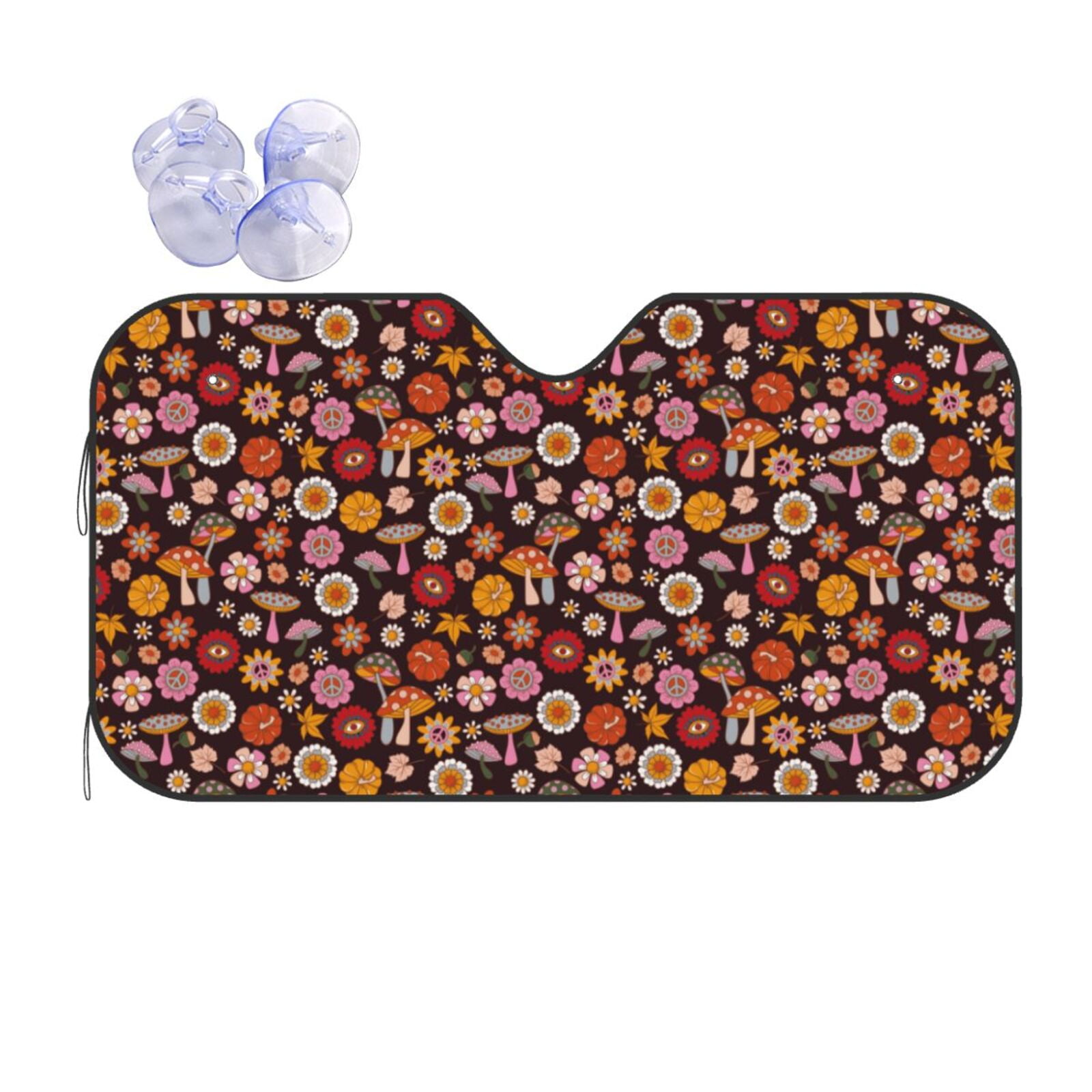 Disketp Windshield Sun Shade, Car Sun Shade For Front Window 70s Groovy ...