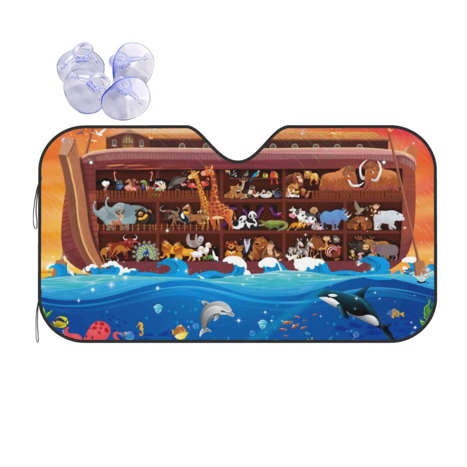 Disketp Windshield Sun Shade, Car Sun Shade For Front Window Animals On ...