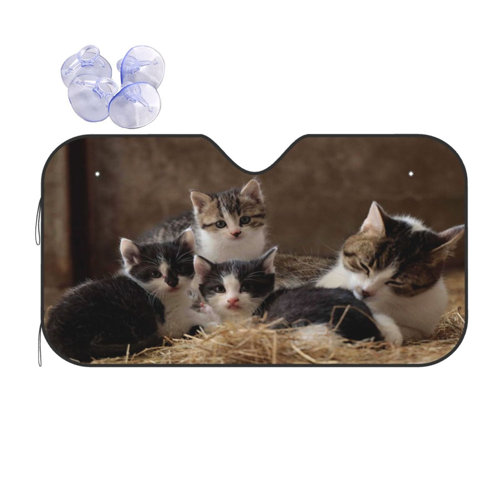 Disketp Windshield Sun Shade, Car Sun Shade For Front Window Cat Family ...
