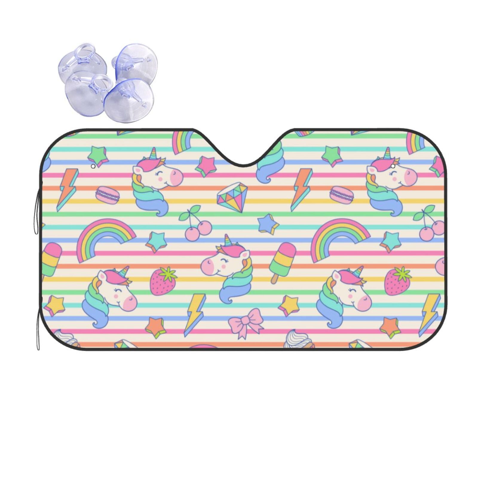 Disketp Windshield Sun Shade, Car Sun Shade For Front Window Cute Unicorn Sunshades Sun Visor ...