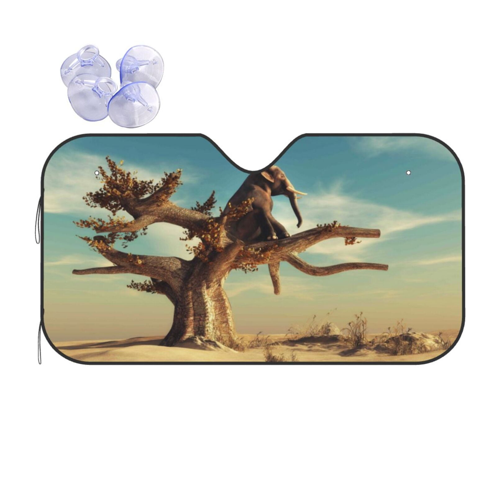 Disketp Windshield Sun Shade, Car Sun Shade For Front Window Elephant ...