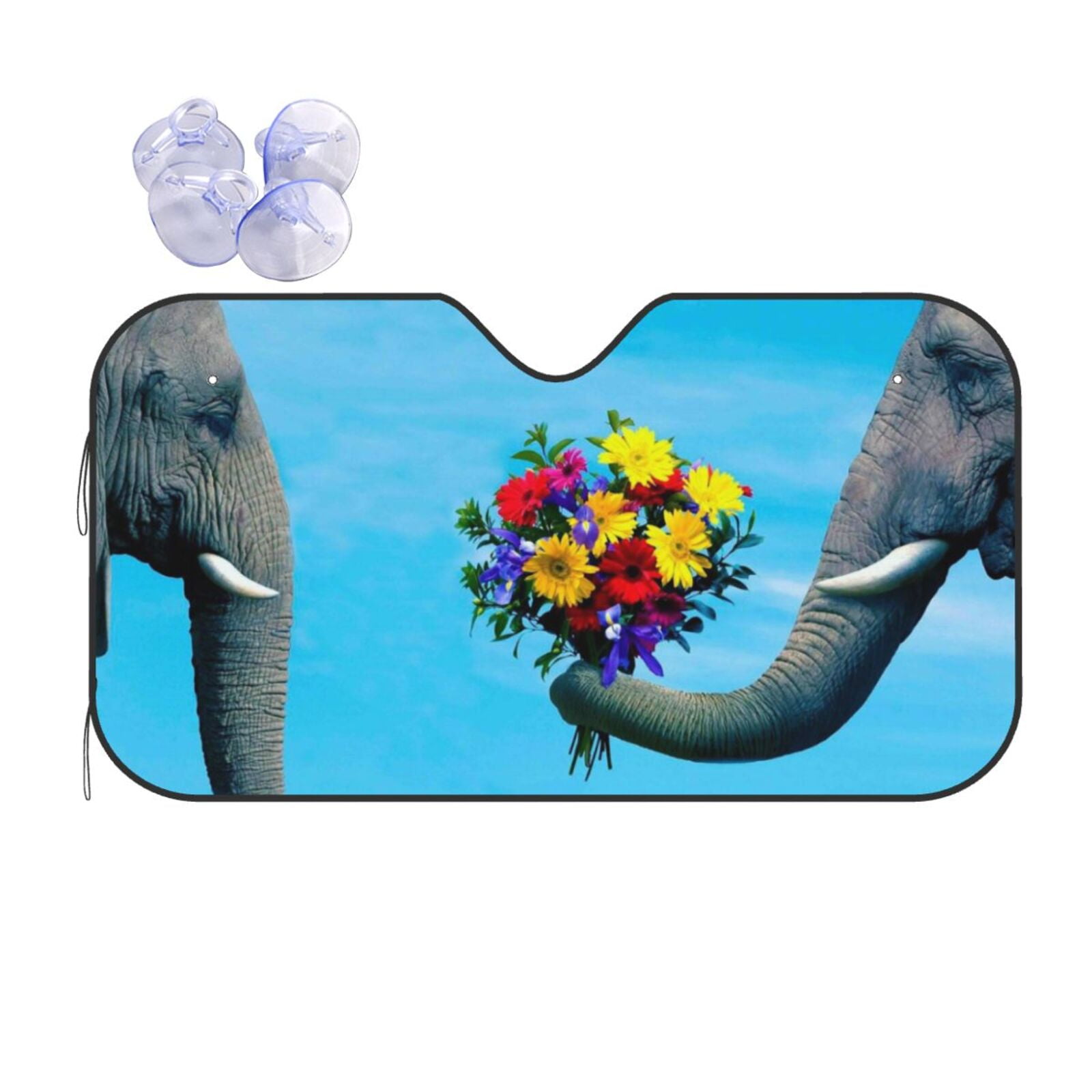 Disketp Windshield Sun Shade, Car Sun Shade For Front Window Elephant ...
