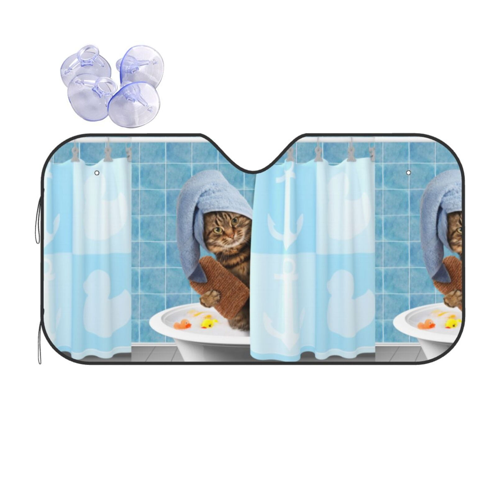 Disketp Windshield Sun Shade, Car Sun Shade For Front Window Funny Cat ...