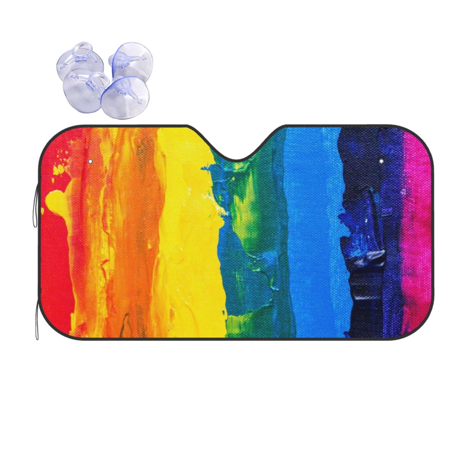 Disketp Windshield Sun Shade, Car Sun Shade For Front Window Rainbow ...