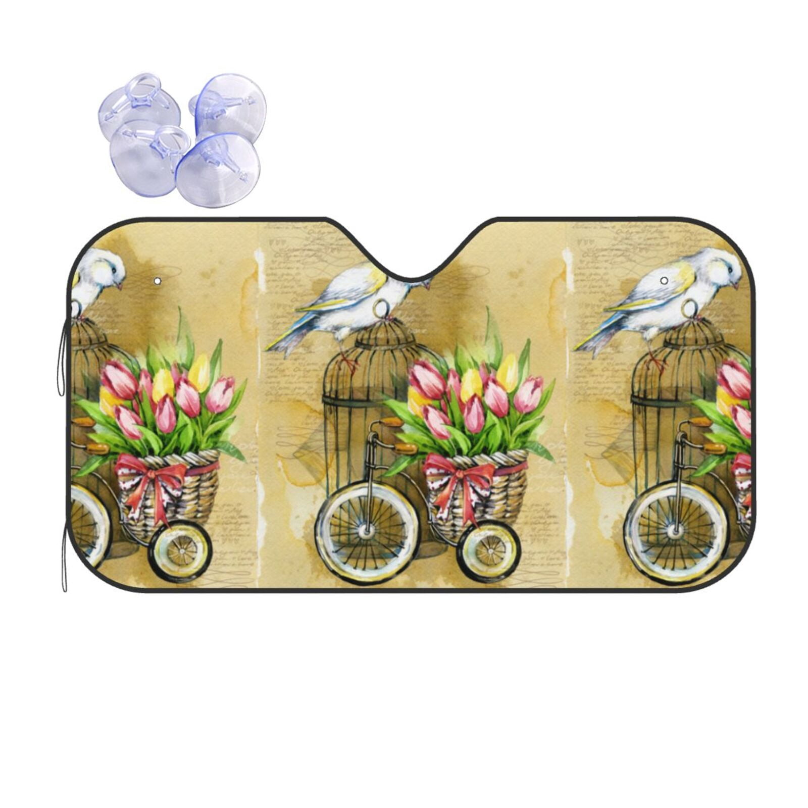 Disketp Windshield Sun Shade, Car Sun Shade For Front Window Watercolor ...