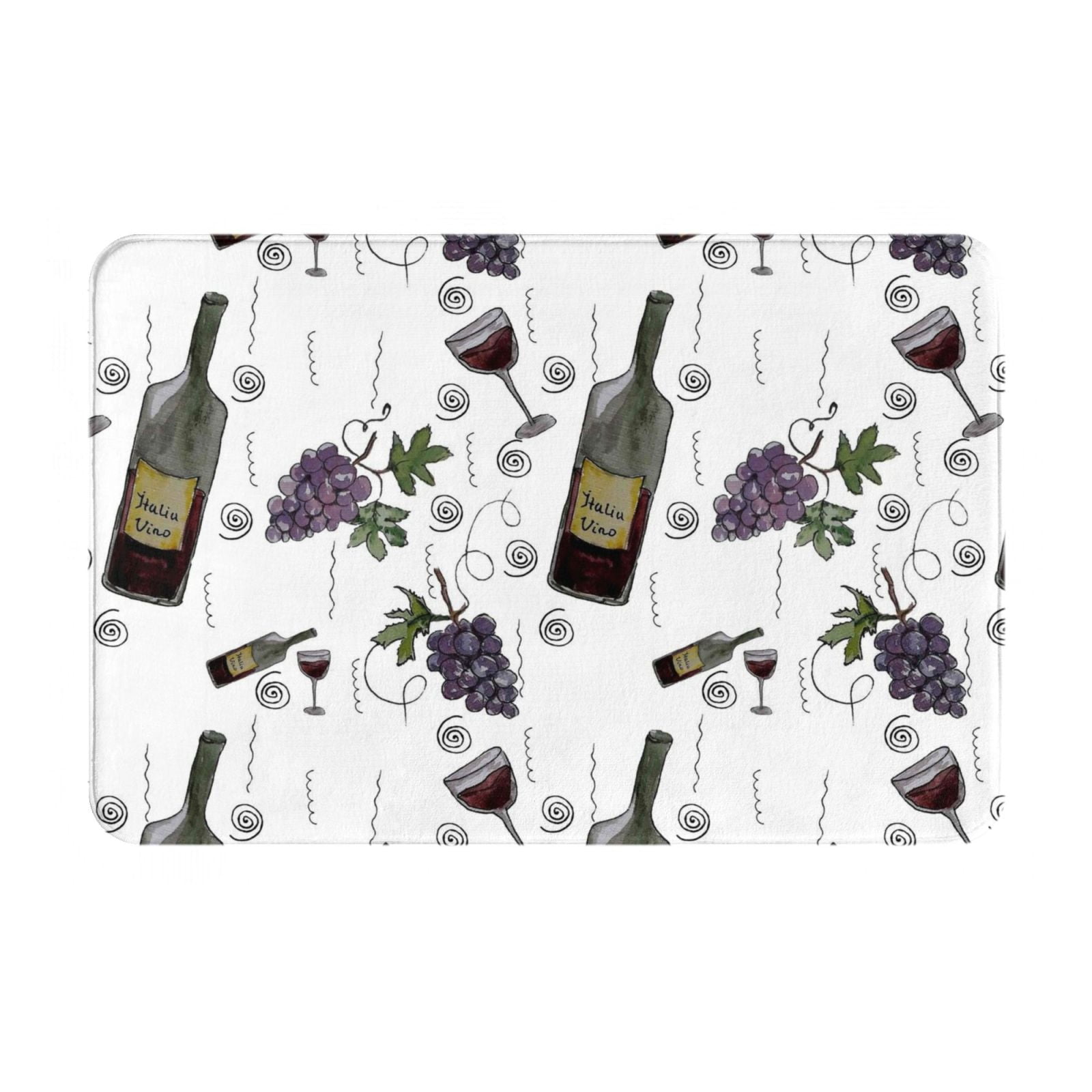 Disketp Wine Bottles And Grapes Mat For Front Door Outside - Doormat ...