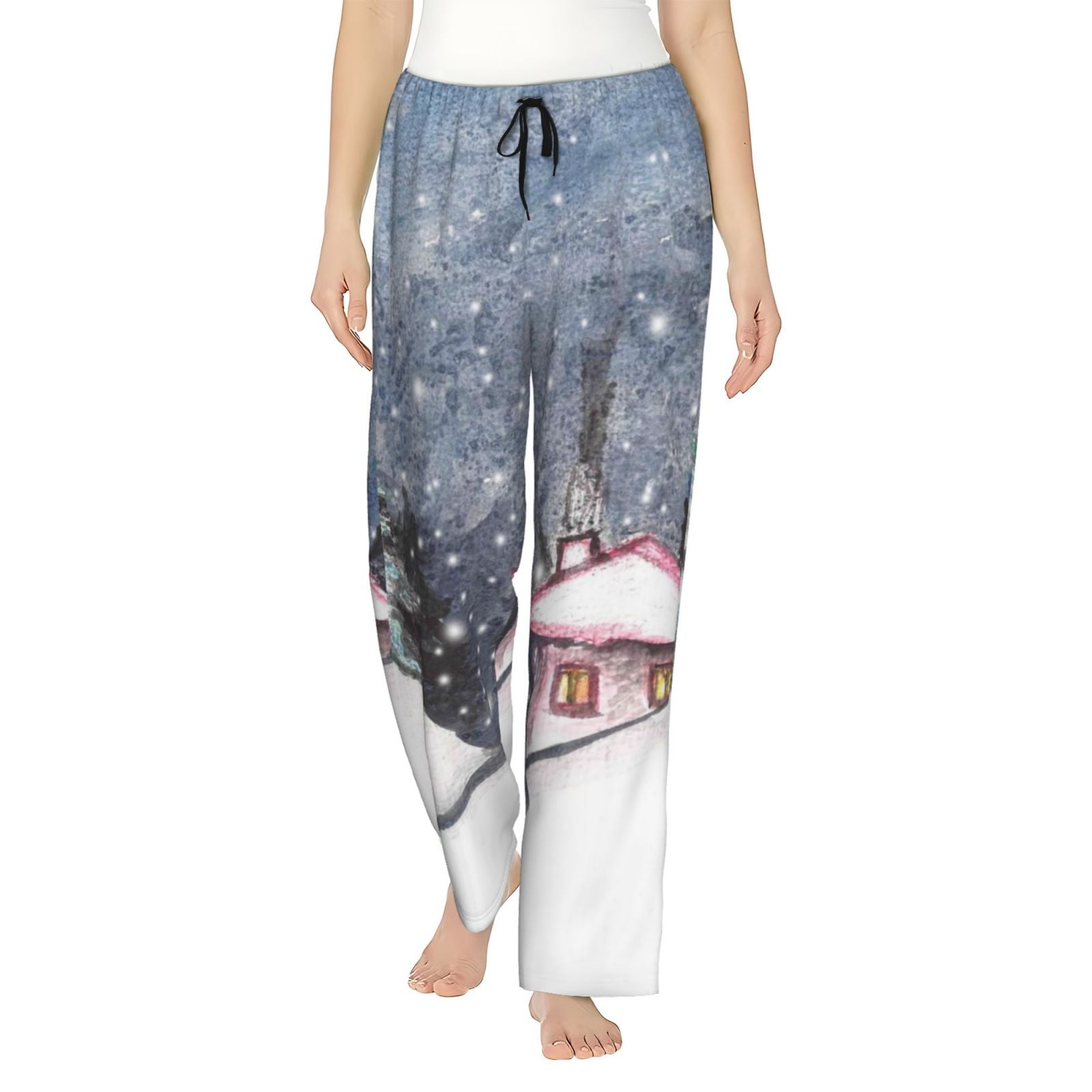 Disketp Winter Landscape Print Women'S Comfy Pajama Pants Casual ...
