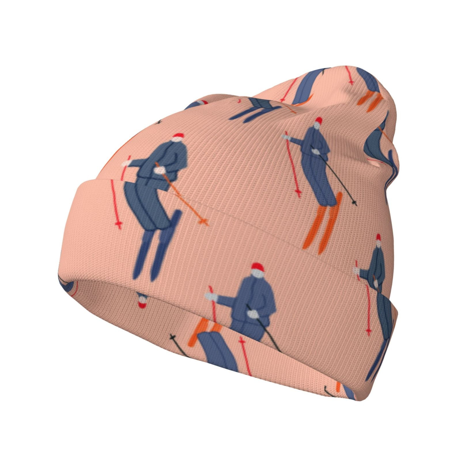 Disketp Winter Skiing Adventure Winter Beanie for Men Women Beanie Knit ...