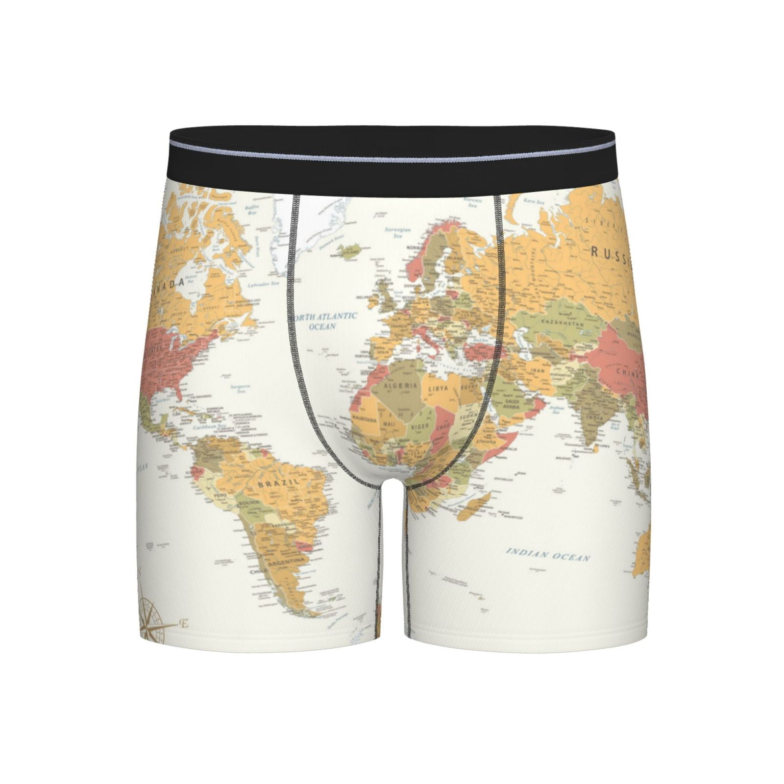 Disketp World Map 1 Men's Boxer Briefs Men’s Underwear Boxer Briefs for ...