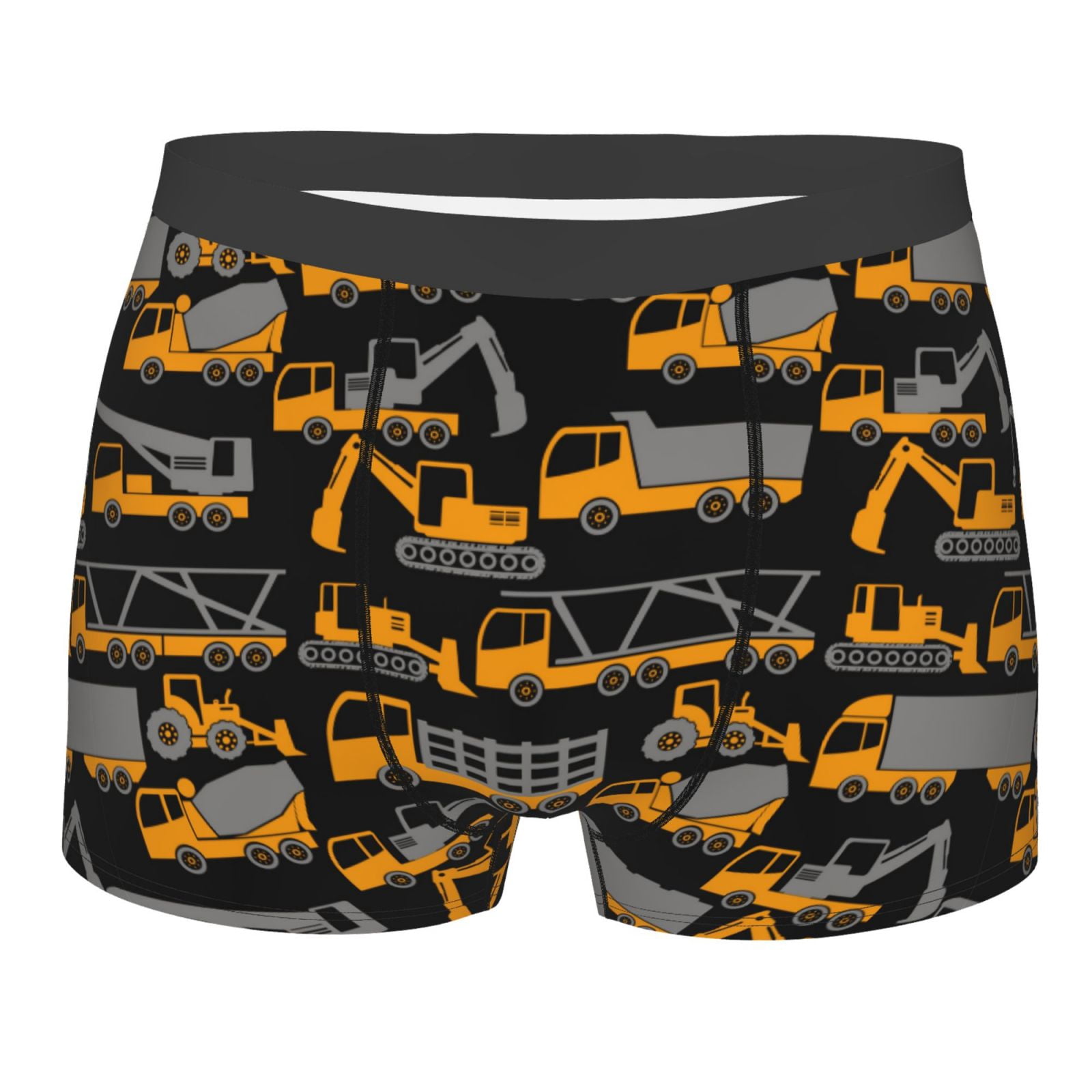 Disketp Yellow Excavator Men's Boxer Briefs,Soft and Breathable Cotton ...