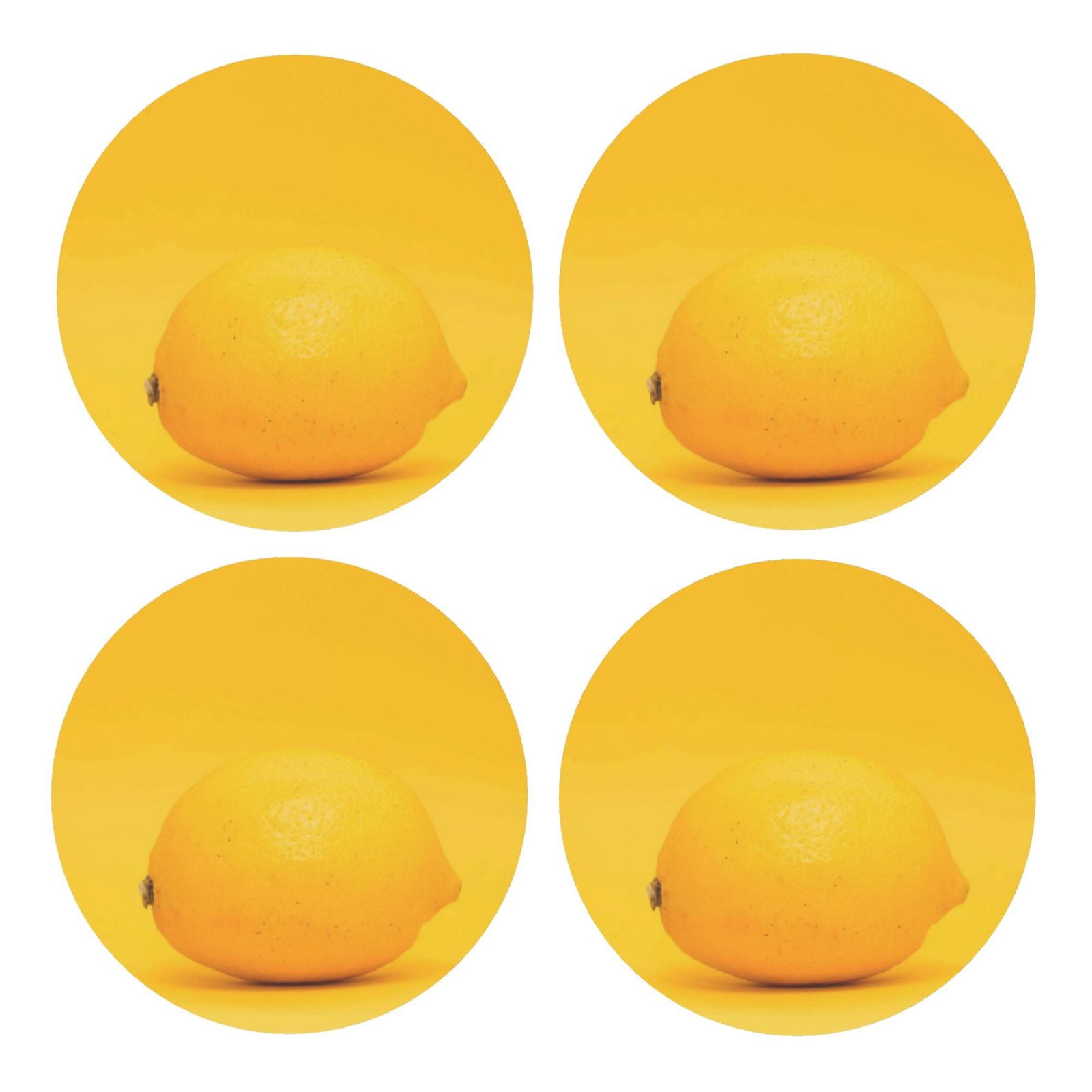 Disketp Yellow Lemon MDF Cork Coaster 4 Pcs - Absorbent Beverage ...