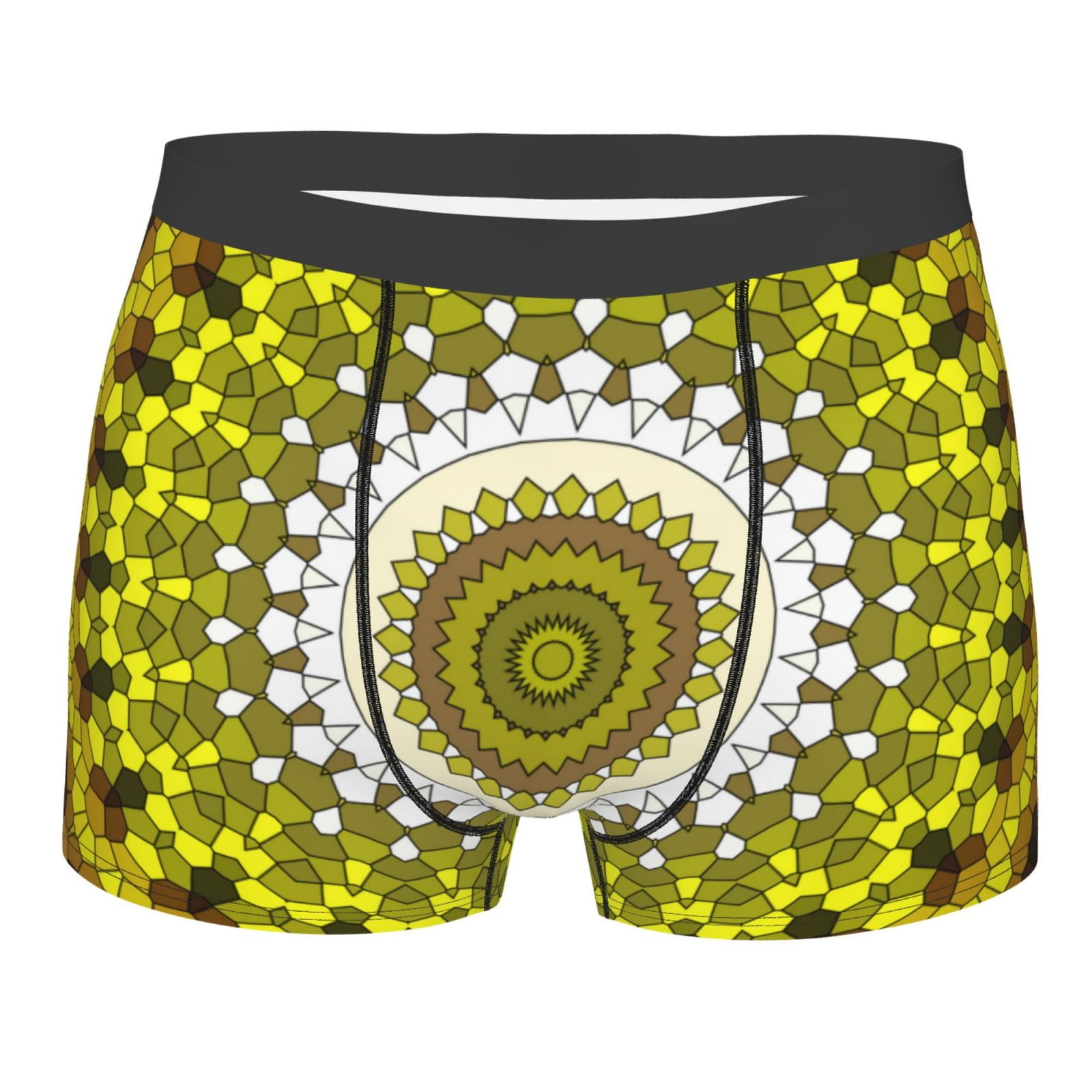 Disketp Yellow Mandala Men'S Boxer Briefs,Soft And Breathable Cotton ...