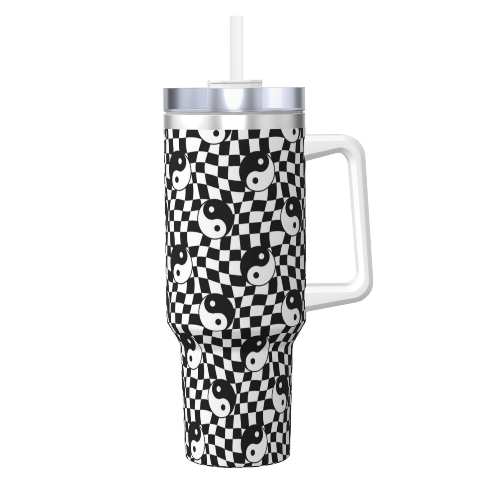 Disketp Ying Yang Checkered for 40 OZ Stainless Steel with Handle Lid ...
