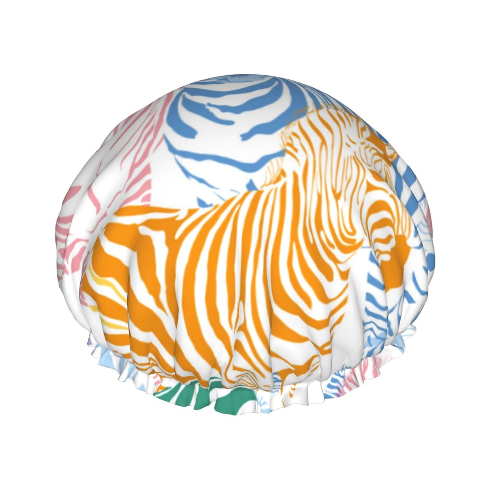 Disketp Zebra Colourful Shower Caps,Reusable Shower Cap For Women ...