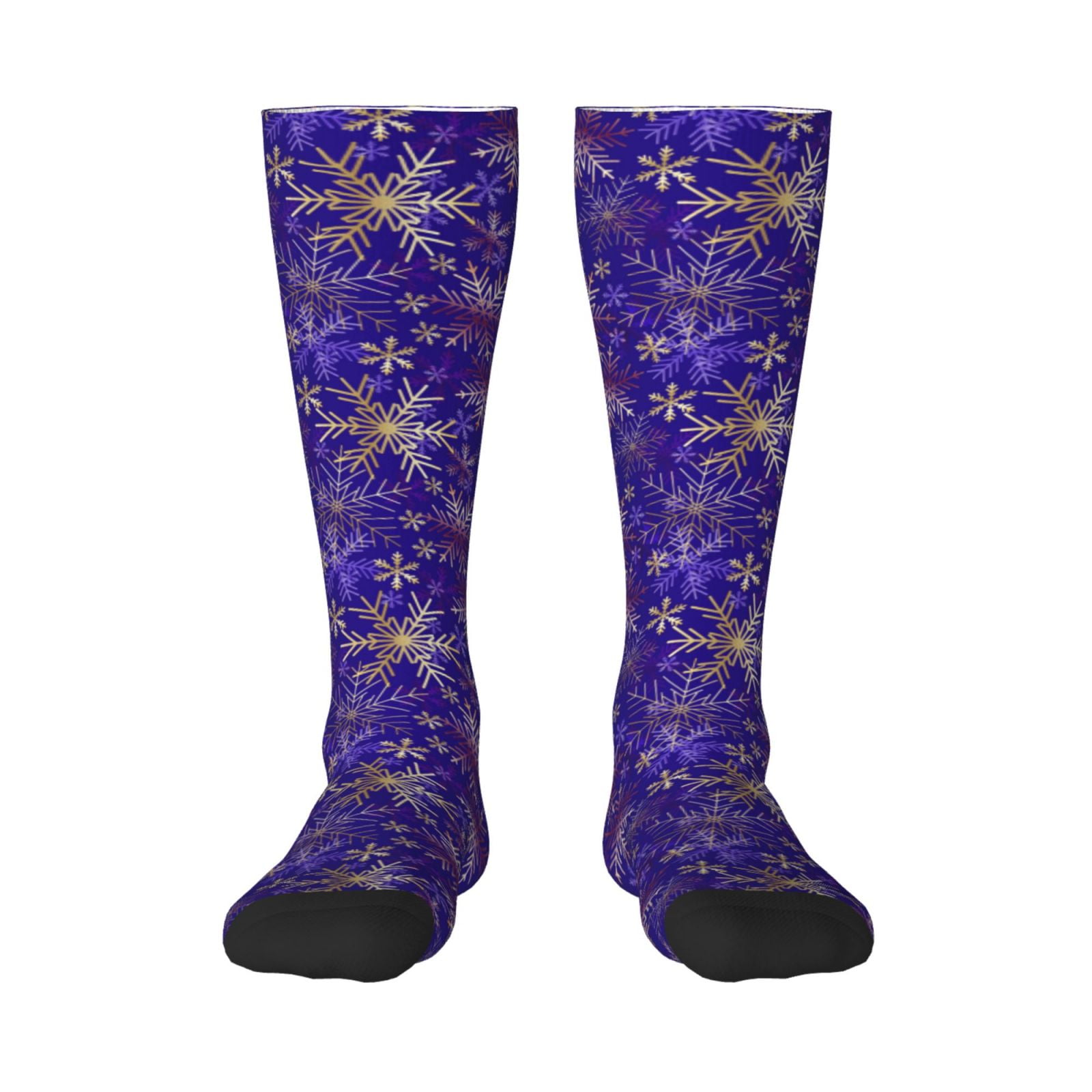 Disketp blue purple Snowflake Print Unisex Contrast Color Stockings ...