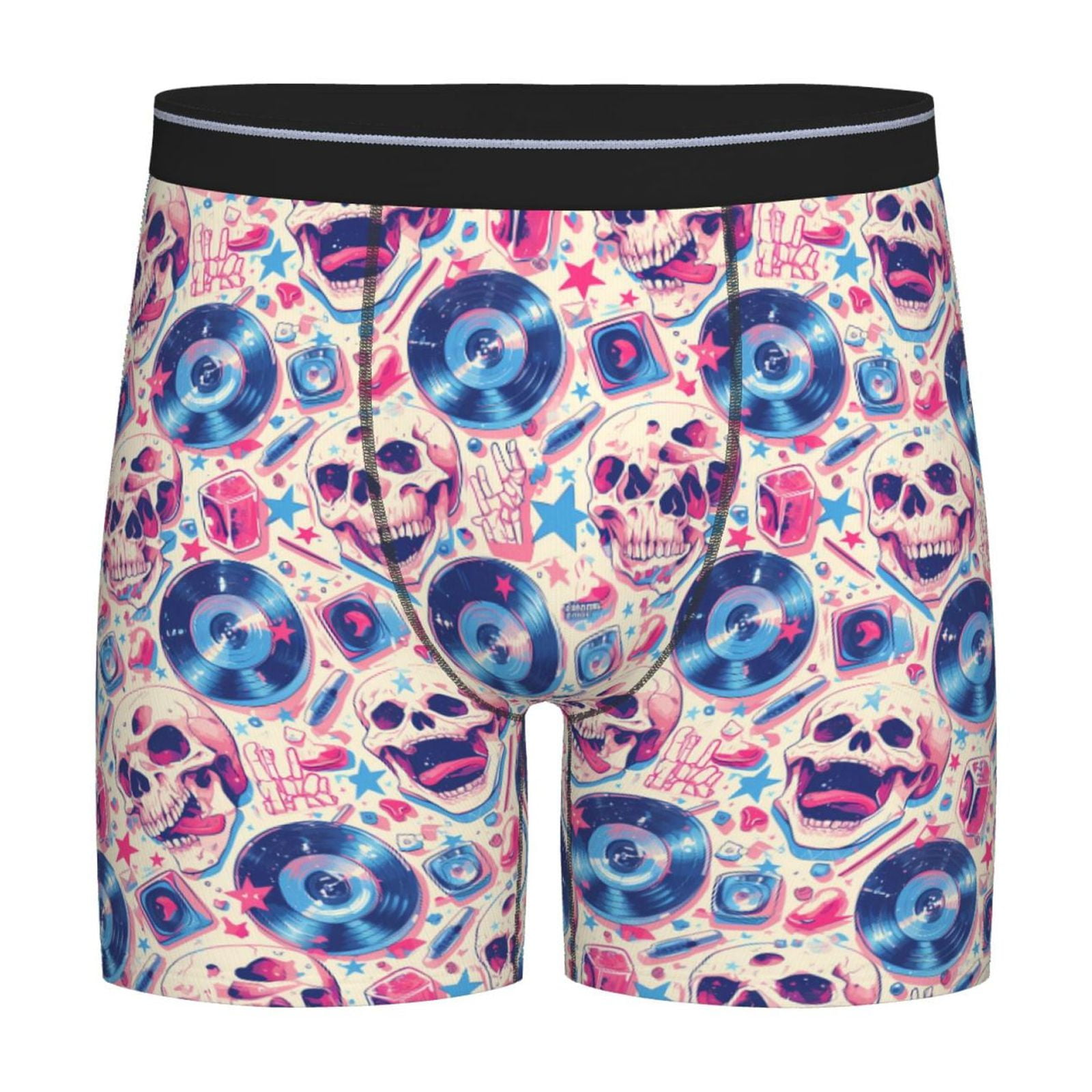Disketp blue record rock Skull Men's Boxer Briefs Men’s Underwear Boxer ...