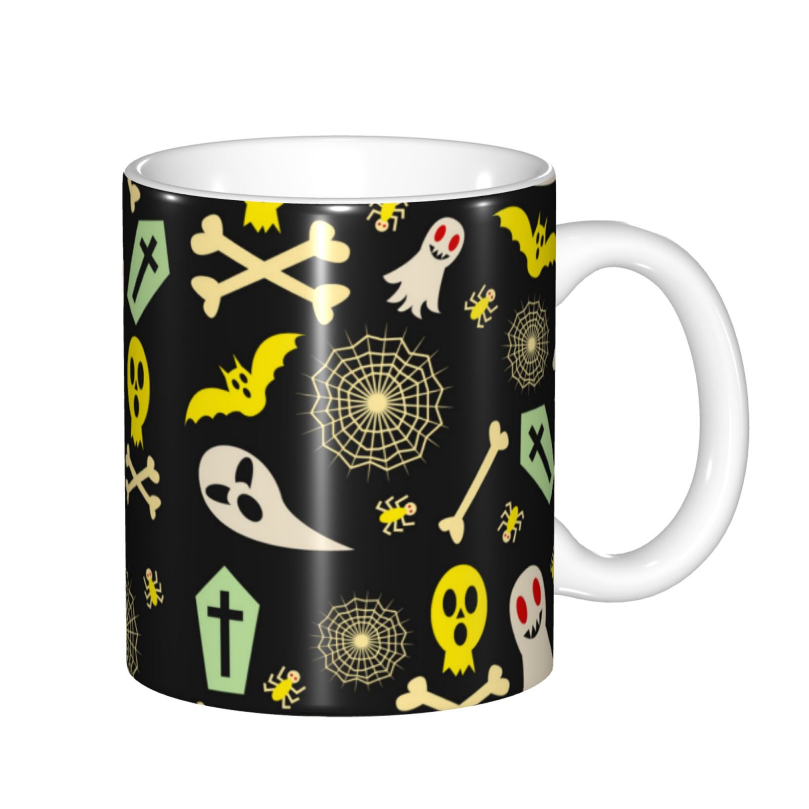 Disketp cartoon Skull spider web Large Coffee Mug with Handle Tea Cup ...