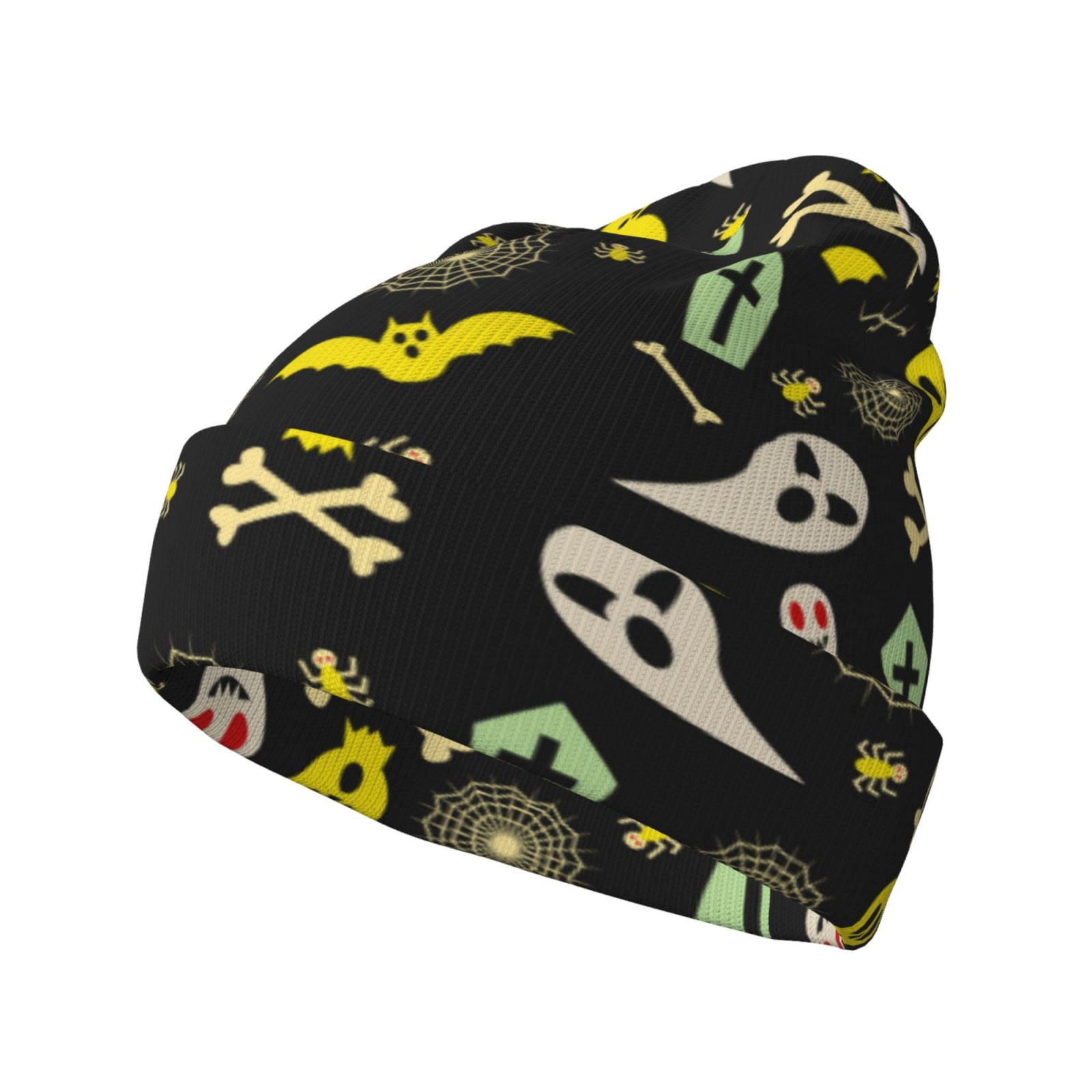 Disketp cartoon Skull spider web Winter Beanie for Men Women Beanie ...
