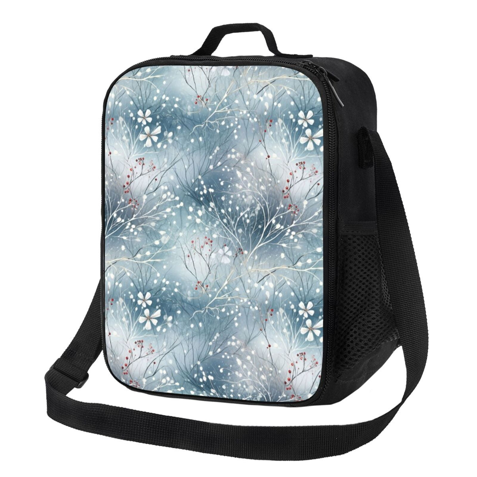 Disketp enchanted winter snowflake holly Insulated Lunch Bag Lunch Box ...