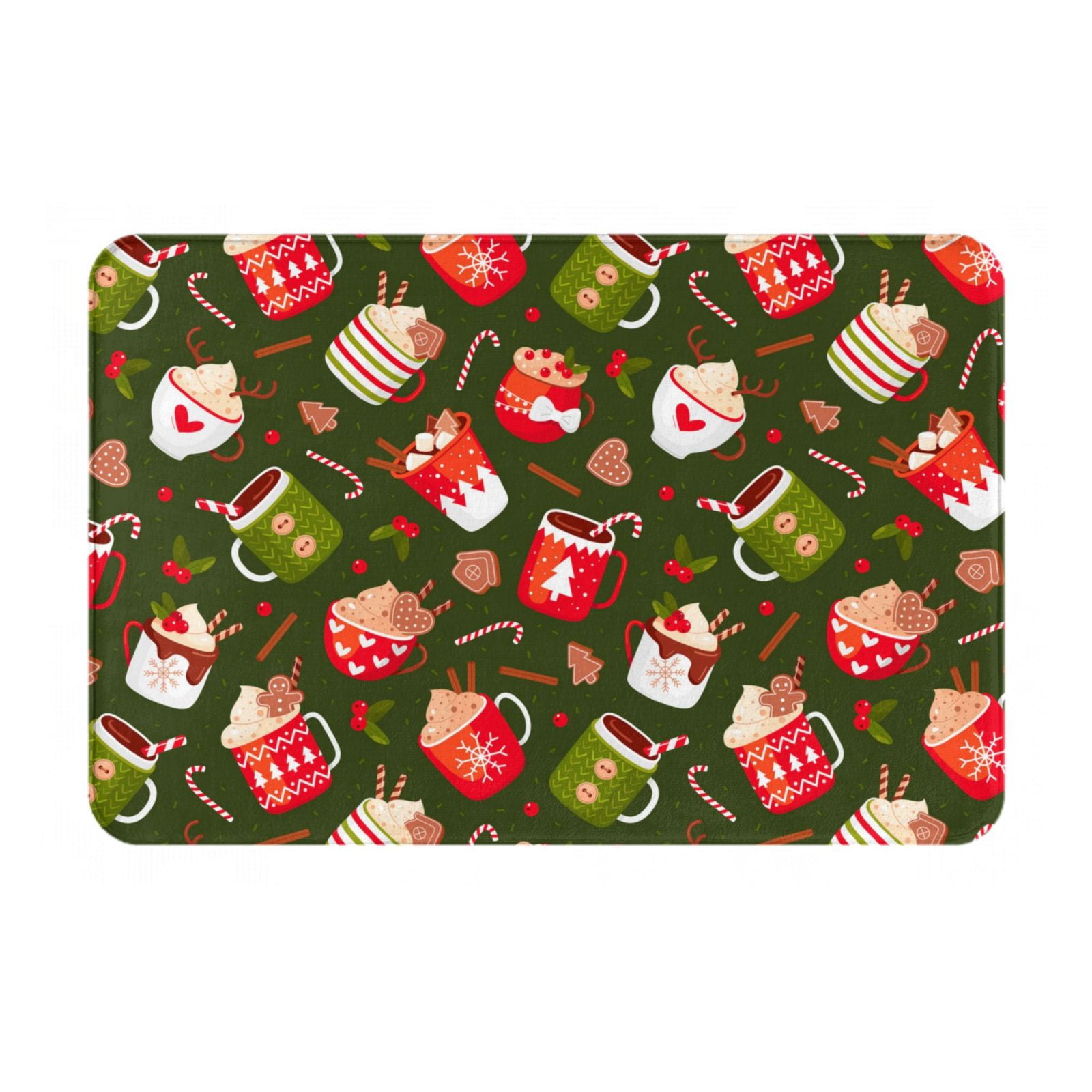 Disketp red green coffee cup Mat for Front Door Outside - Doormat ...