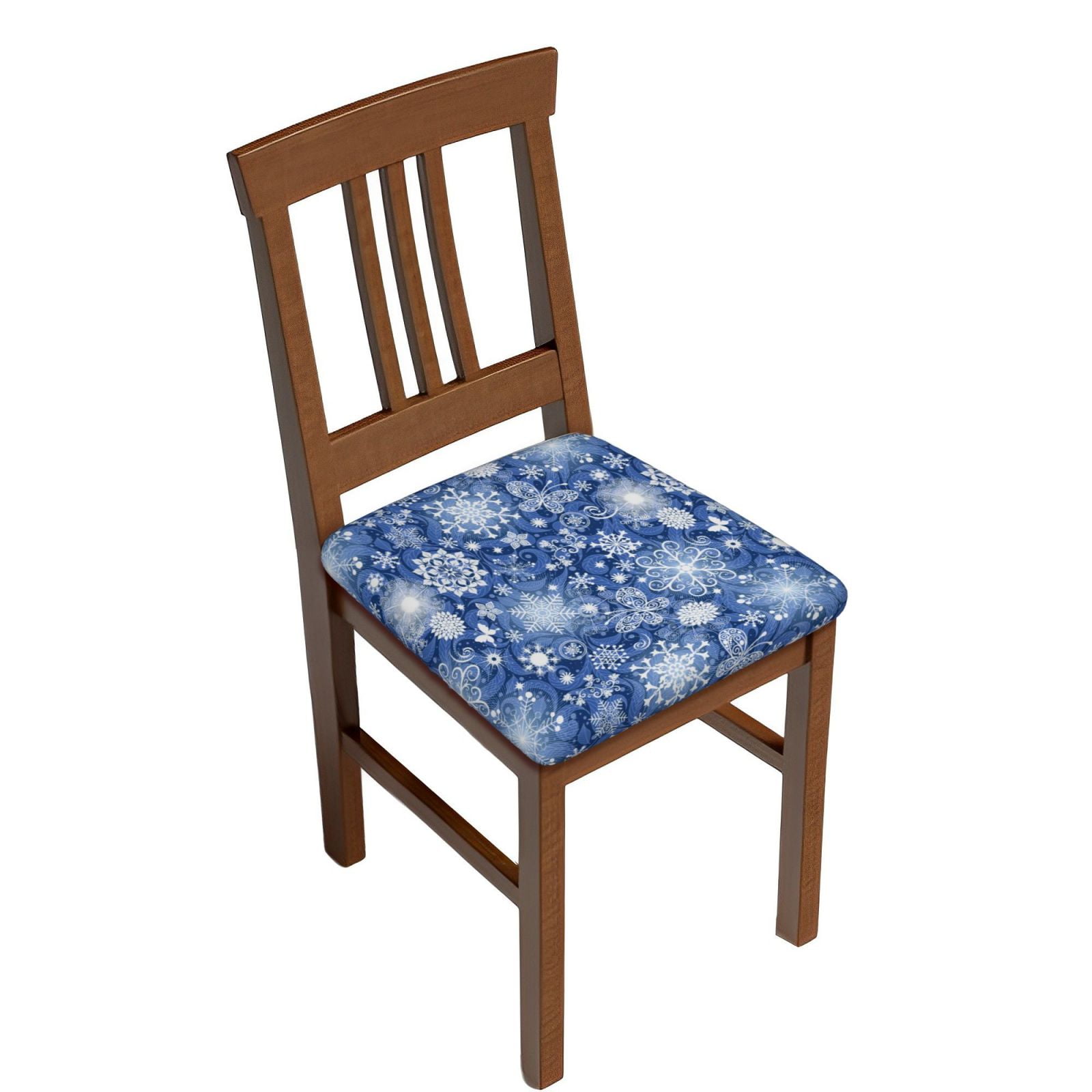 Disketp whiet Snowflake blue background for Square Chair Cushion Covers ...