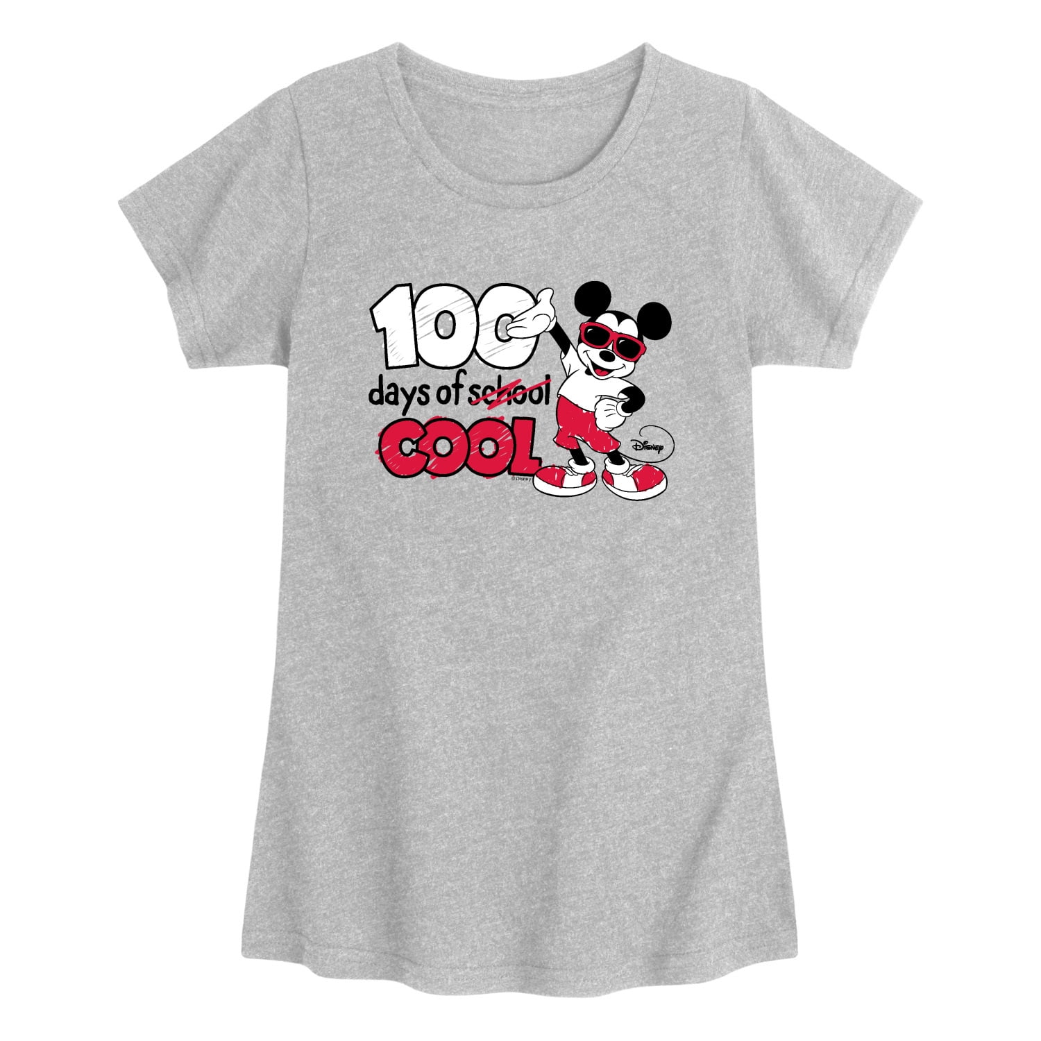 Disney - 100 Days of Cool Mickey - Toddler Girls Fitted Short Sleeve T ...