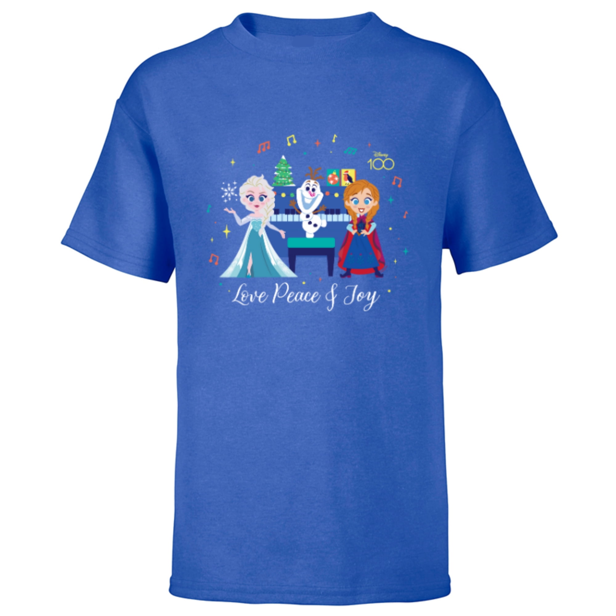 Disney 100 Frozen Christmas Elsa Anna Olaf Love Peace & Joy - Short ...