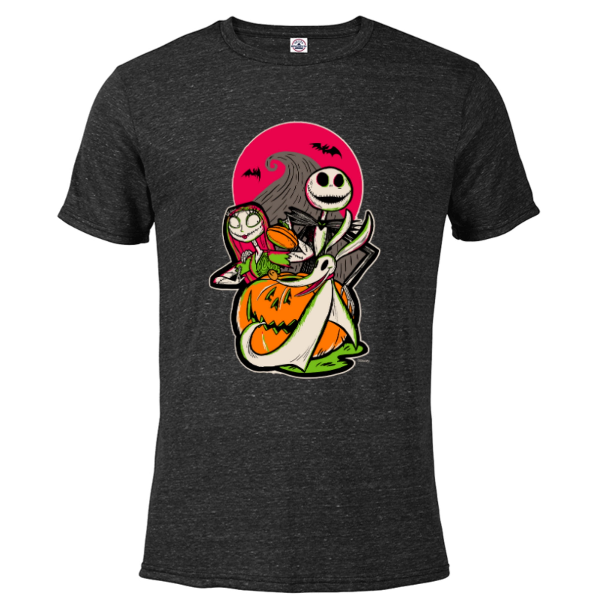 Disney 100 Nightmare Before Christmas Halloween Jack & Sally - Short Sleeve Blended T-Shirt for ...