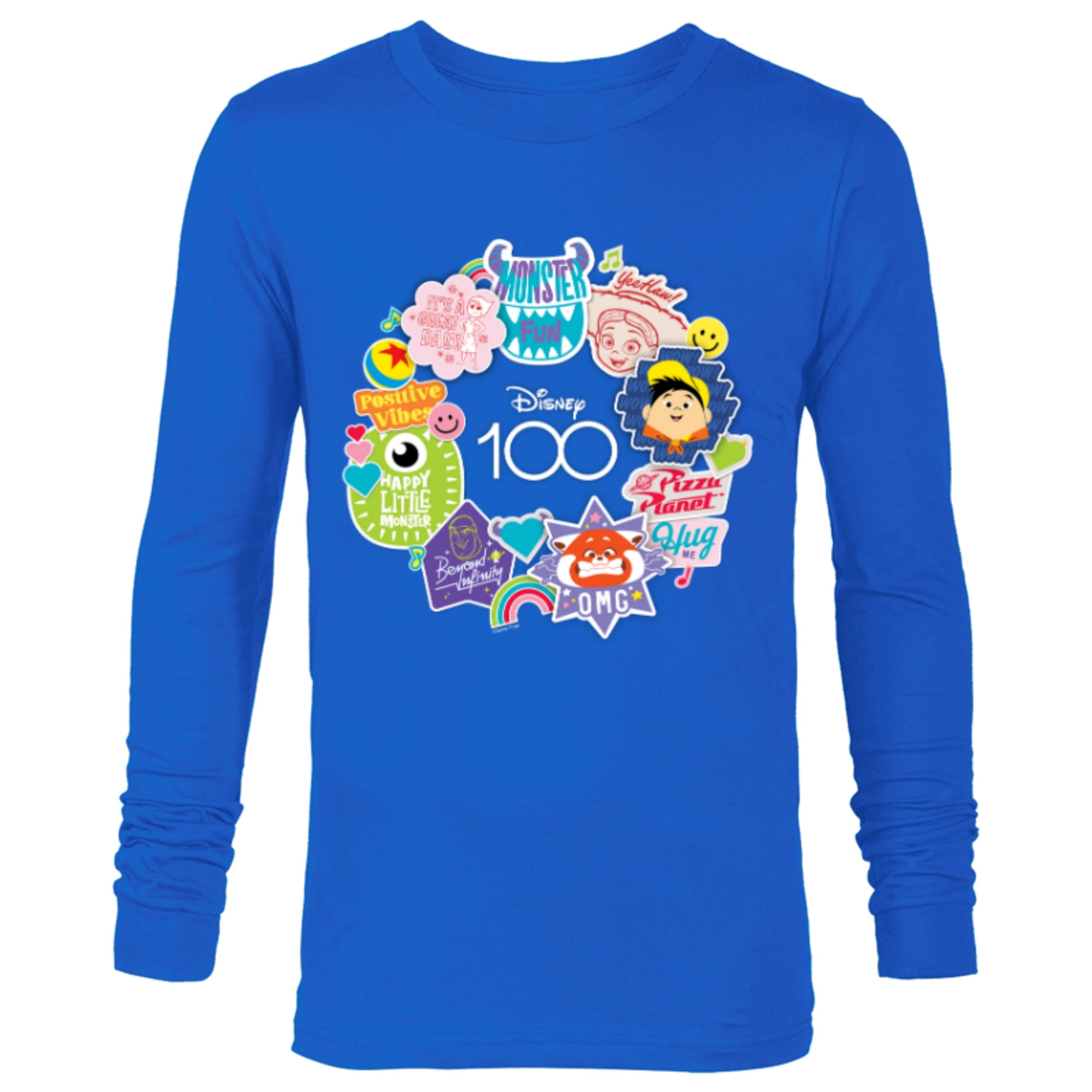 Disney 100 Pixar Happy Faces Sticker Circle D100 - Long Sleeve T-Shirt ...