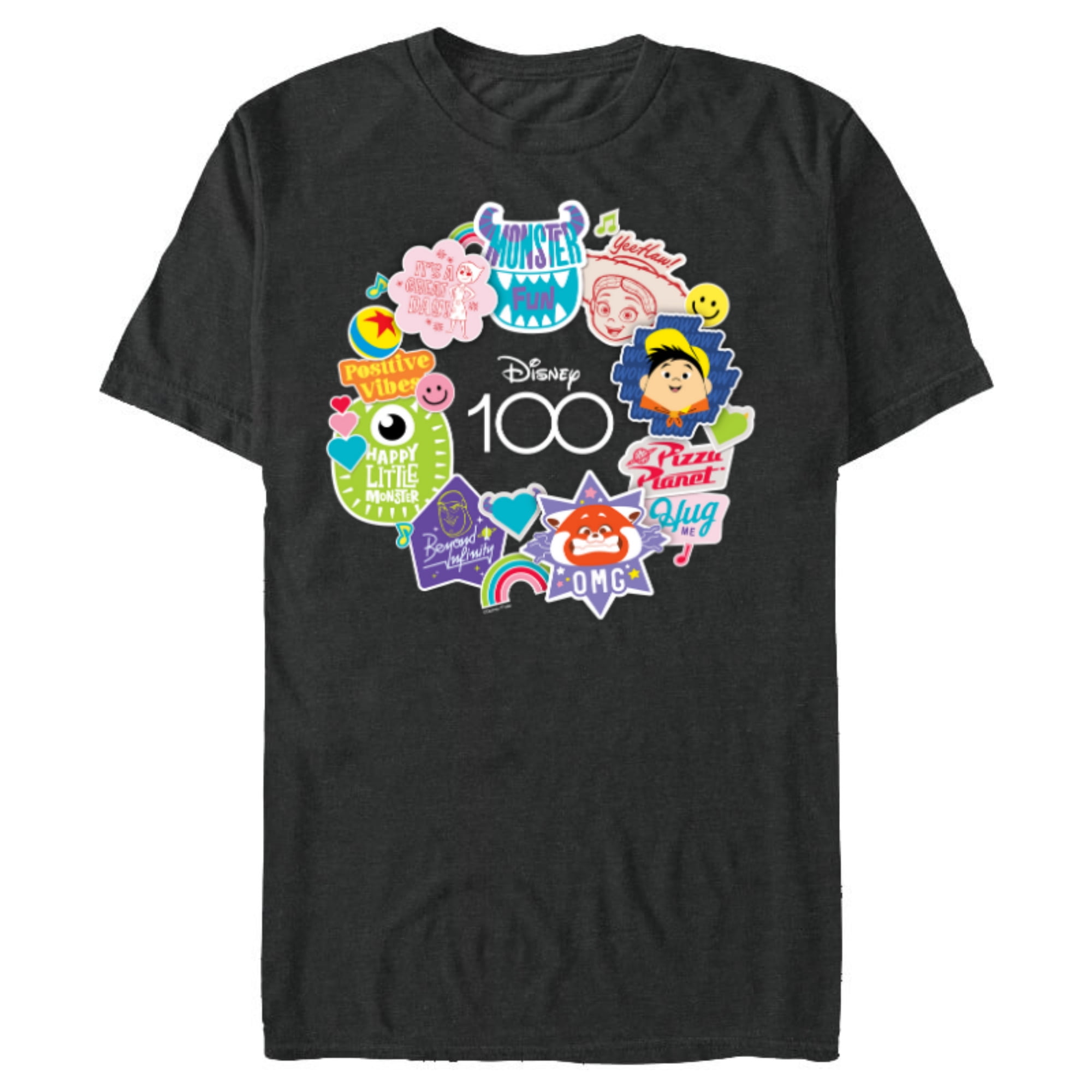 Disney 100 Pixar Happy Faces Sticker Circle D100 - Short Sleeve Blended ...