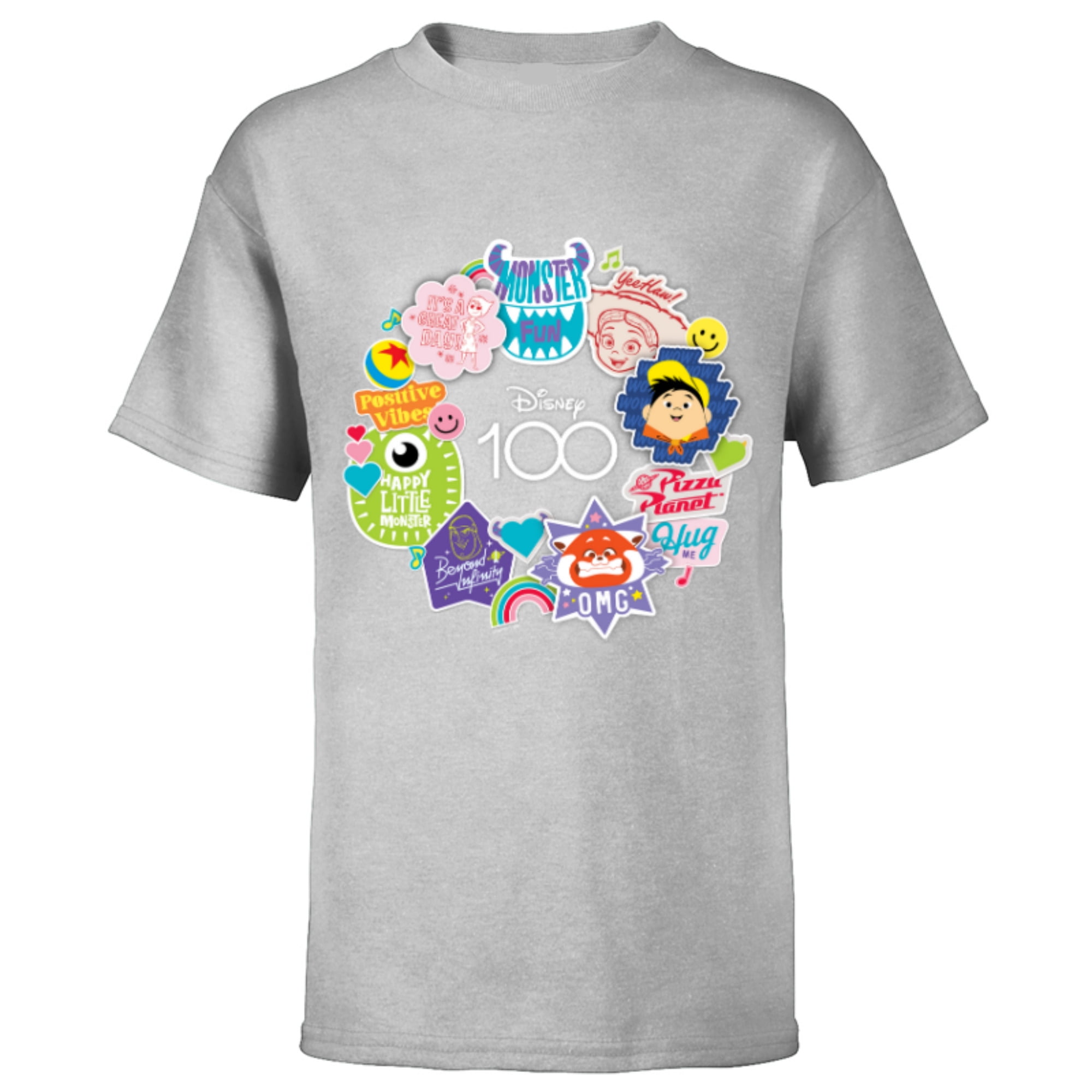Disney 100 Pixar Happy Faces Sticker Circle D100 - Short Sleeve T-Shirt ...