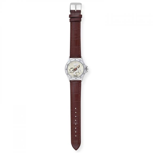 Disney 100 Year Anniversary Clockwork Watch with Leather Strap, Brown ...