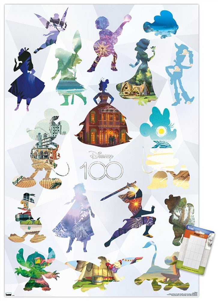 Disney 100th Anniversary - Character Grid Wall Poster, 14.725" x 22.375 ...