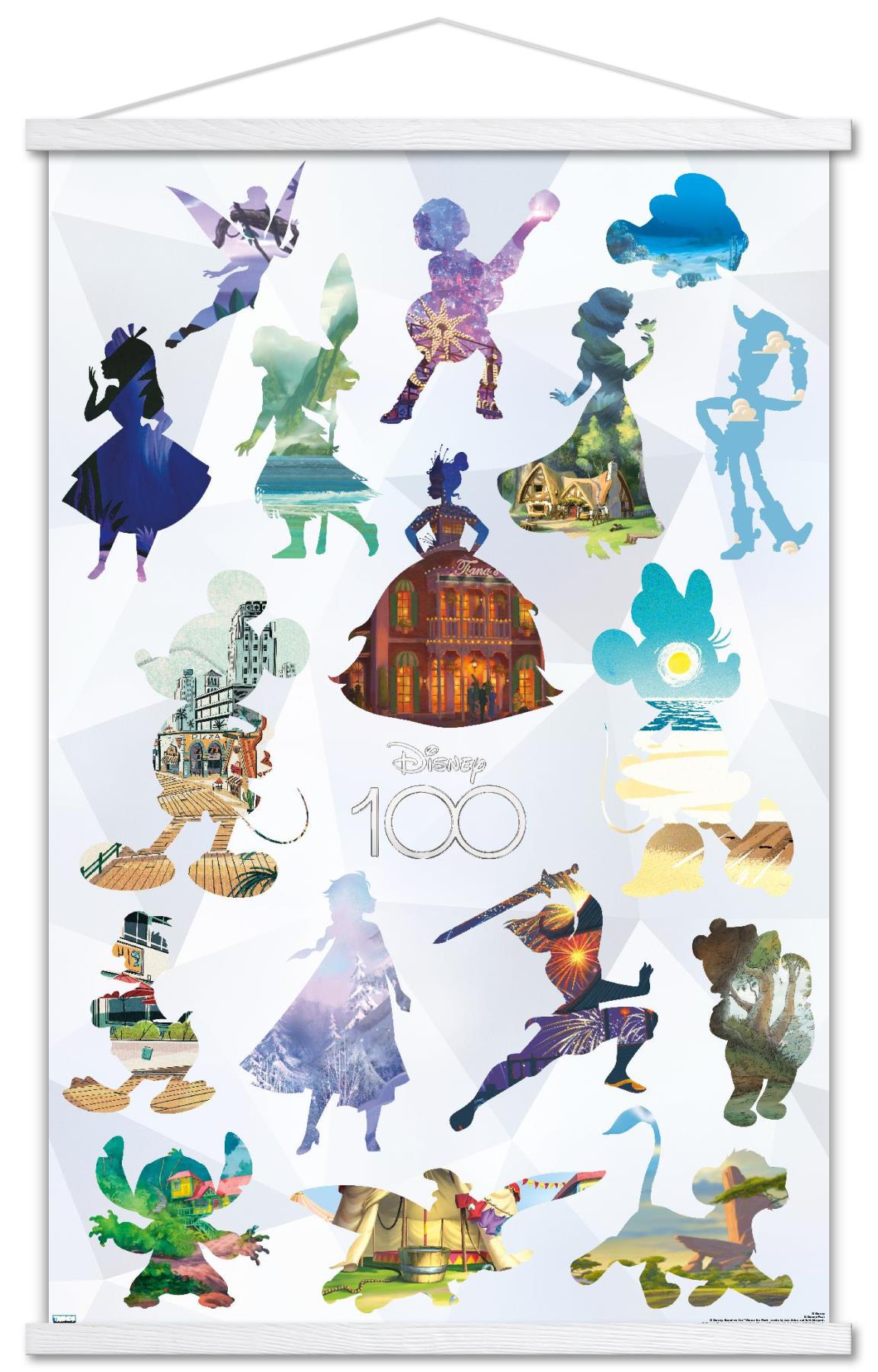 Disney 100th Anniversary - Character Grid Wall Poster with Magnetic ...