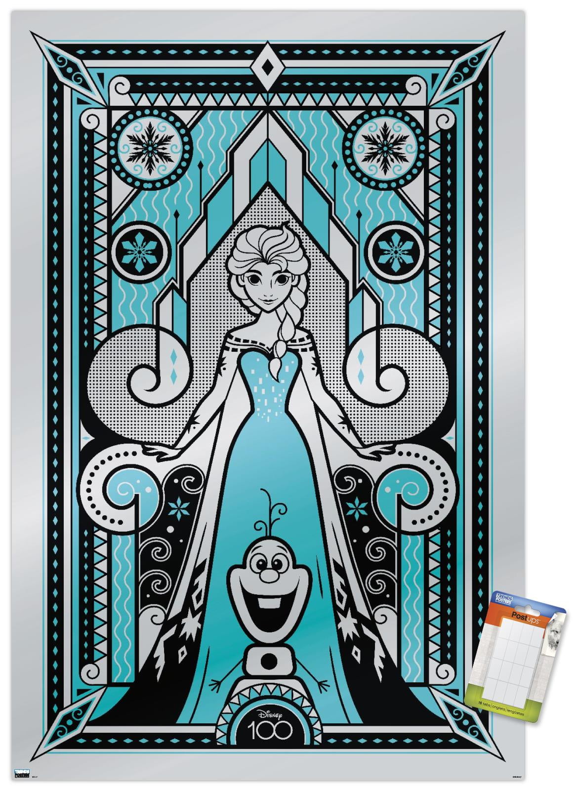 Disney 100th Anniversary - Deco-Luxe Elsa Wall Poster, 14.725" x 22.375 ...
