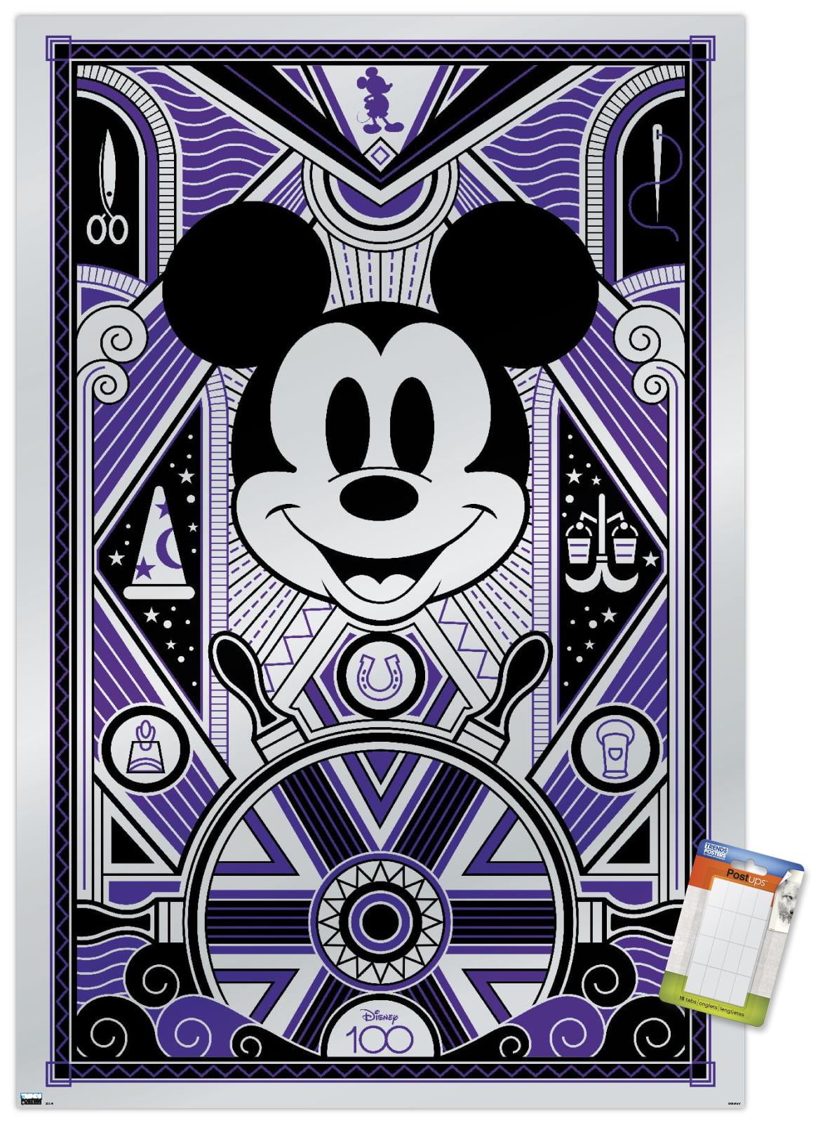 Disney 100th Anniversary - Deco-Luxe Mickey Mouse Wall Poster, 14.725 ...