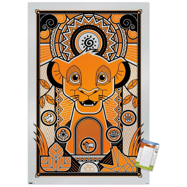 Disney 100th Anniversary - Deco-Luxe Simba Wall Poster, 22.375" x 34 ...