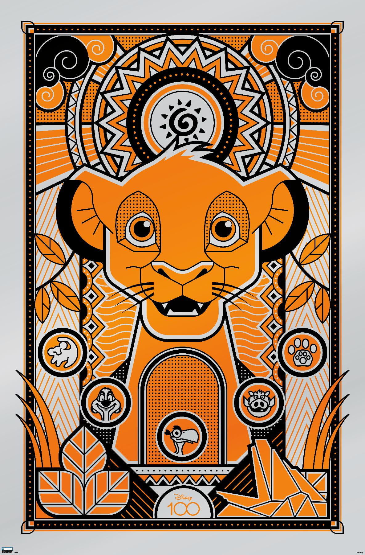 Disney 100th Anniversary - Deco-Luxe Simba Wall Poster, 22.375" x 34 ...