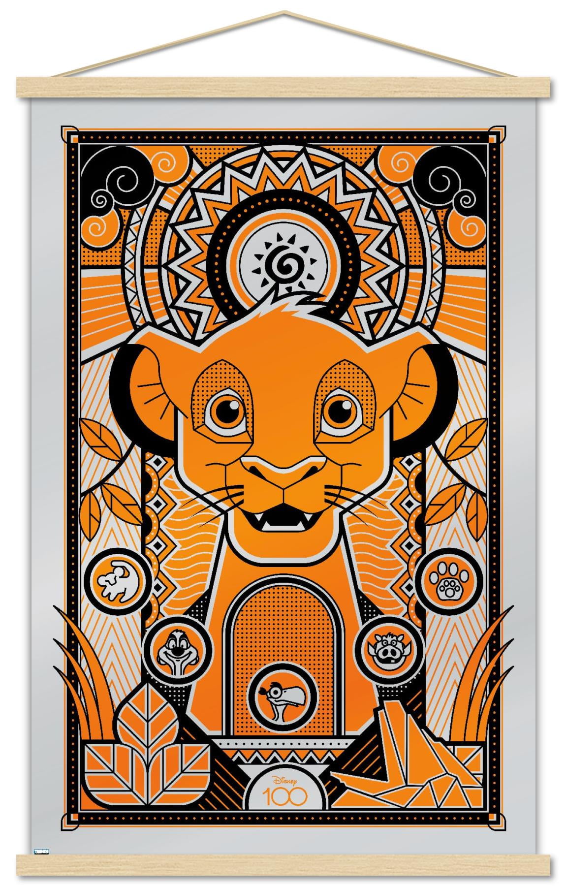 Disney 100th Anniversary - Deco-Luxe Simba Wall Poster with Magnetic ...