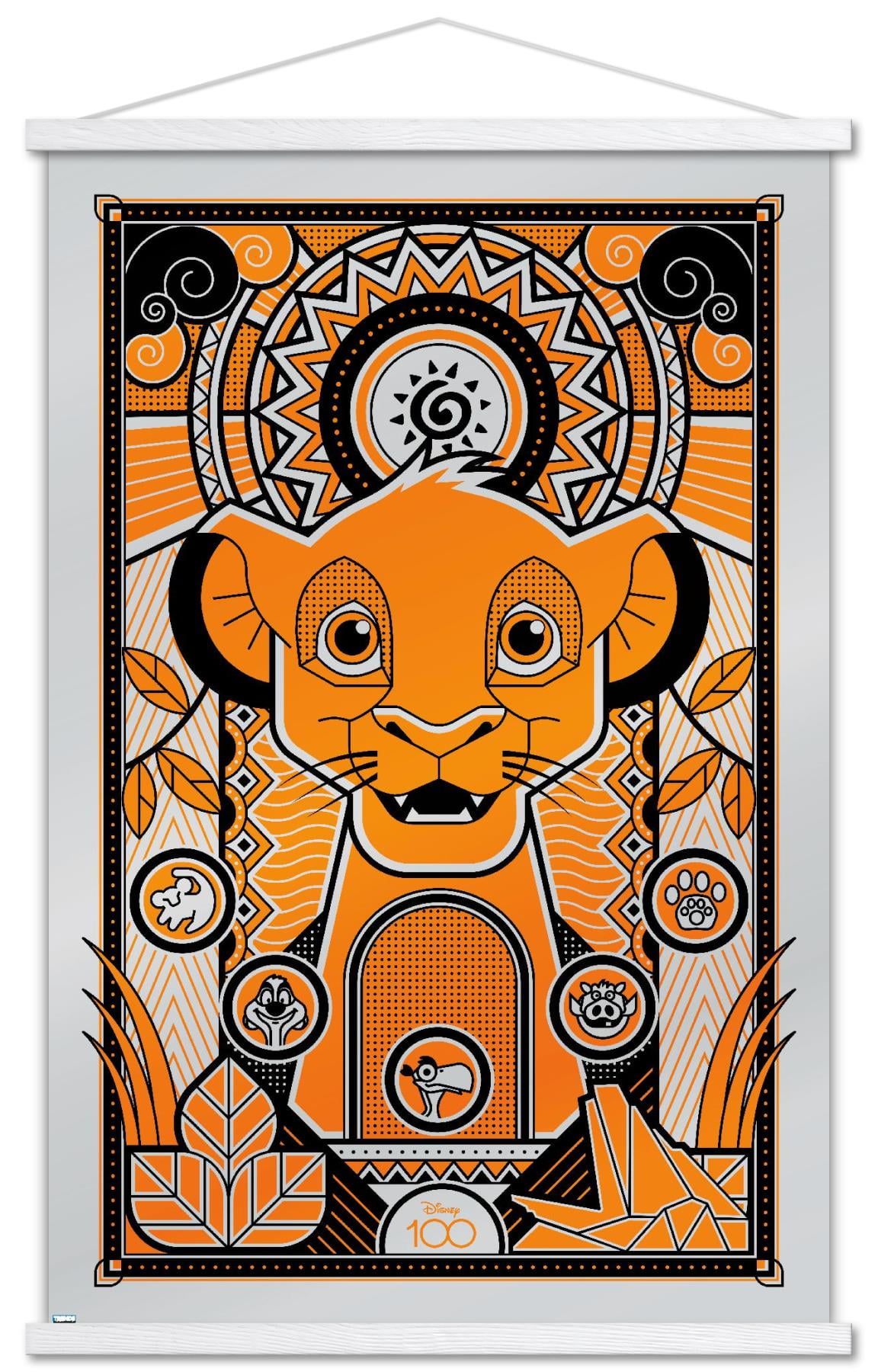 Disney 100th Anniversary - Deco-Luxe Simba Wall Poster with Magnetic ...